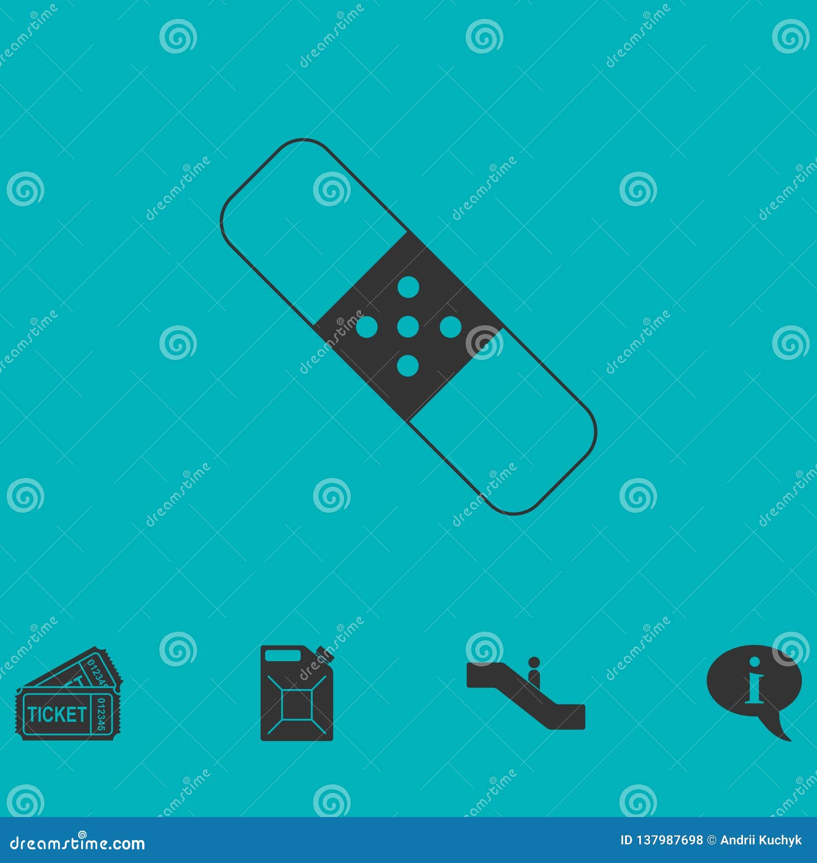 Plaster icon flat stock illustration. Illustration of business - 137987698