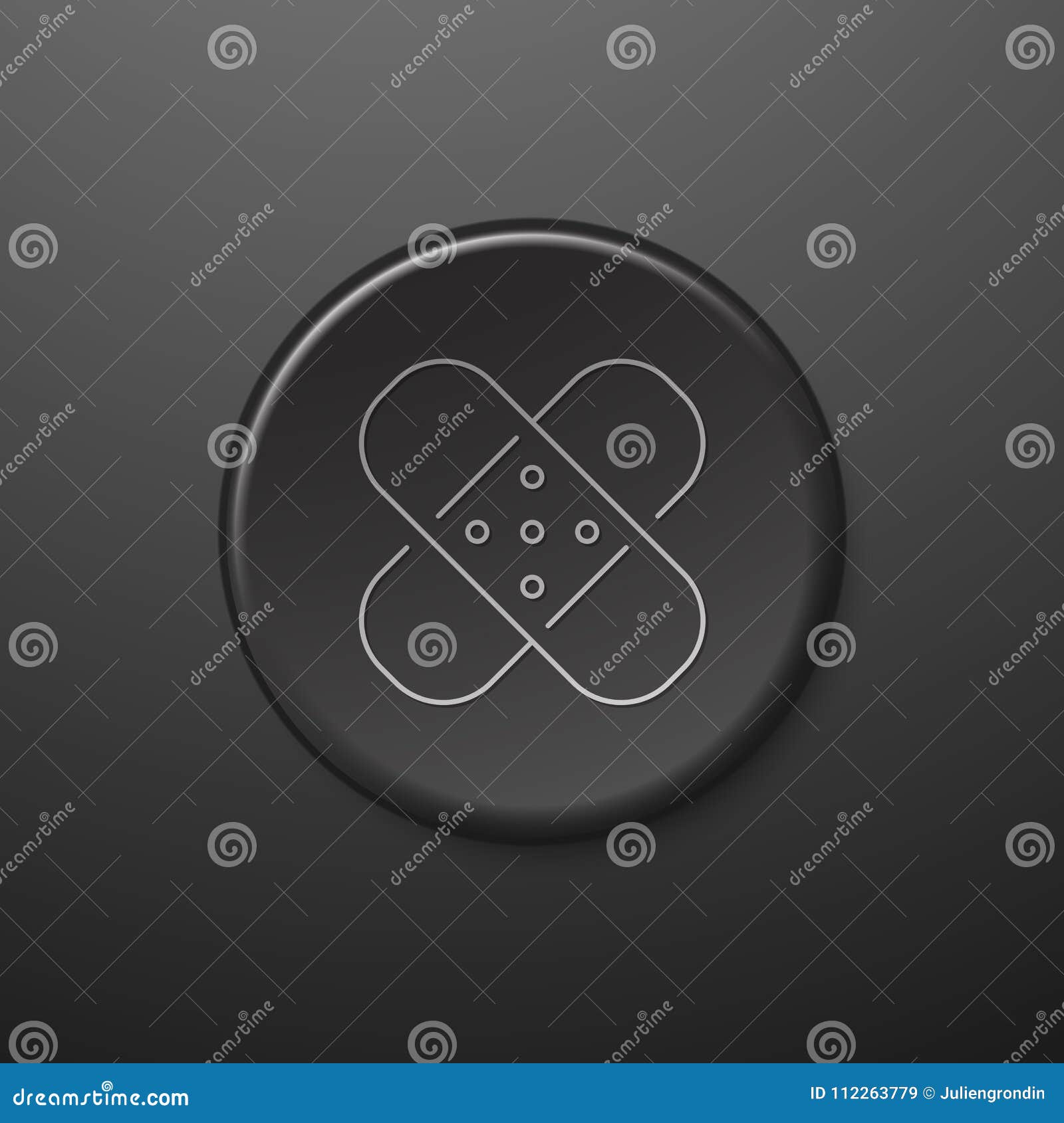 Plaster Line Icon. Black Push-Button Stock Illustration - Illustration ...