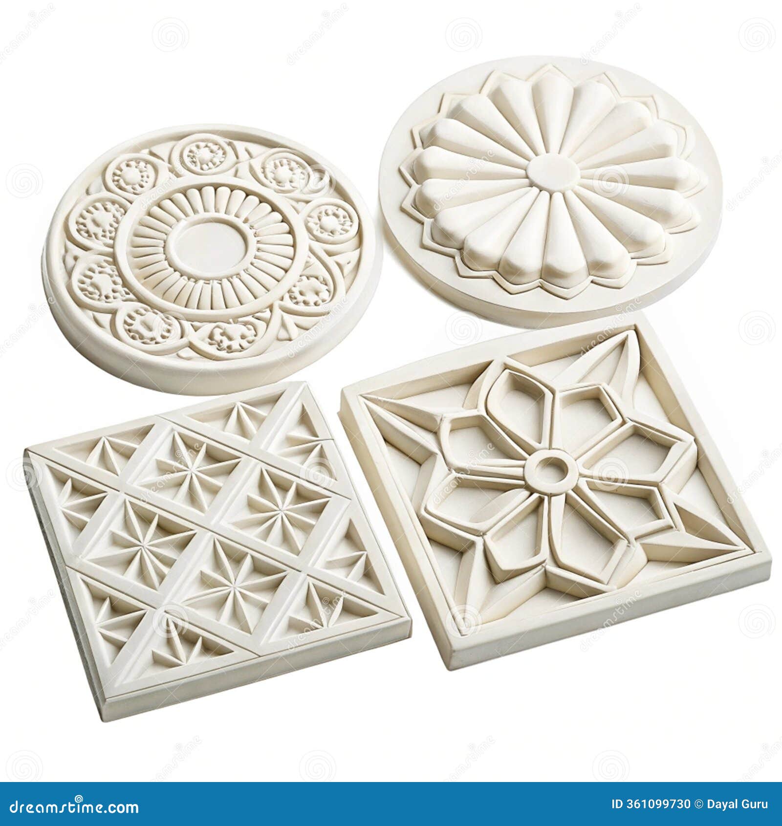 Plaster Molds Abstract Geometry Isolated on Transparent Background ...