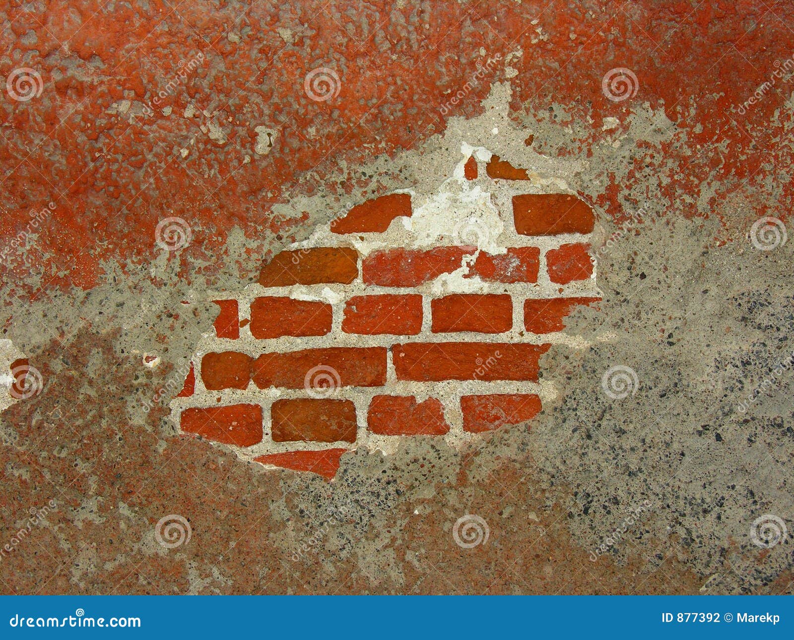 Plaster patches, bricks stock photo. Image of gritty, cracked - 877392