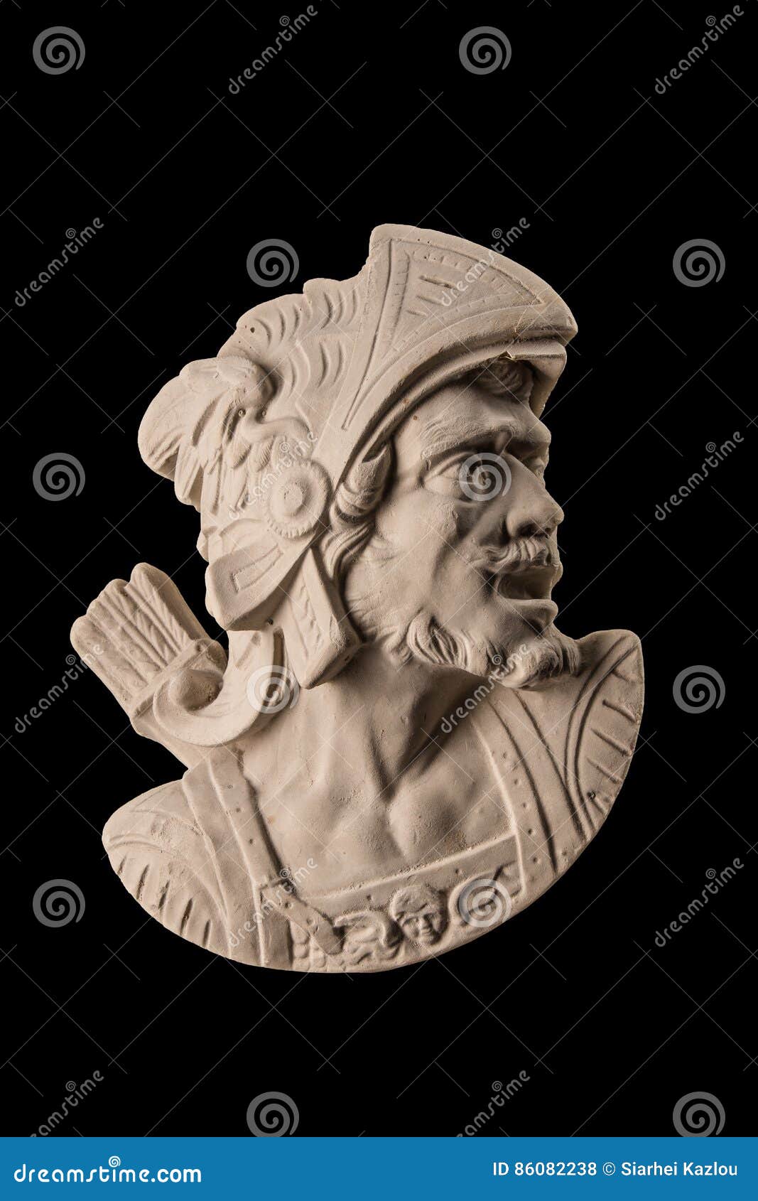 Plaster Sculpture, Roman Head with Helmet Stock Photo - Image of ...