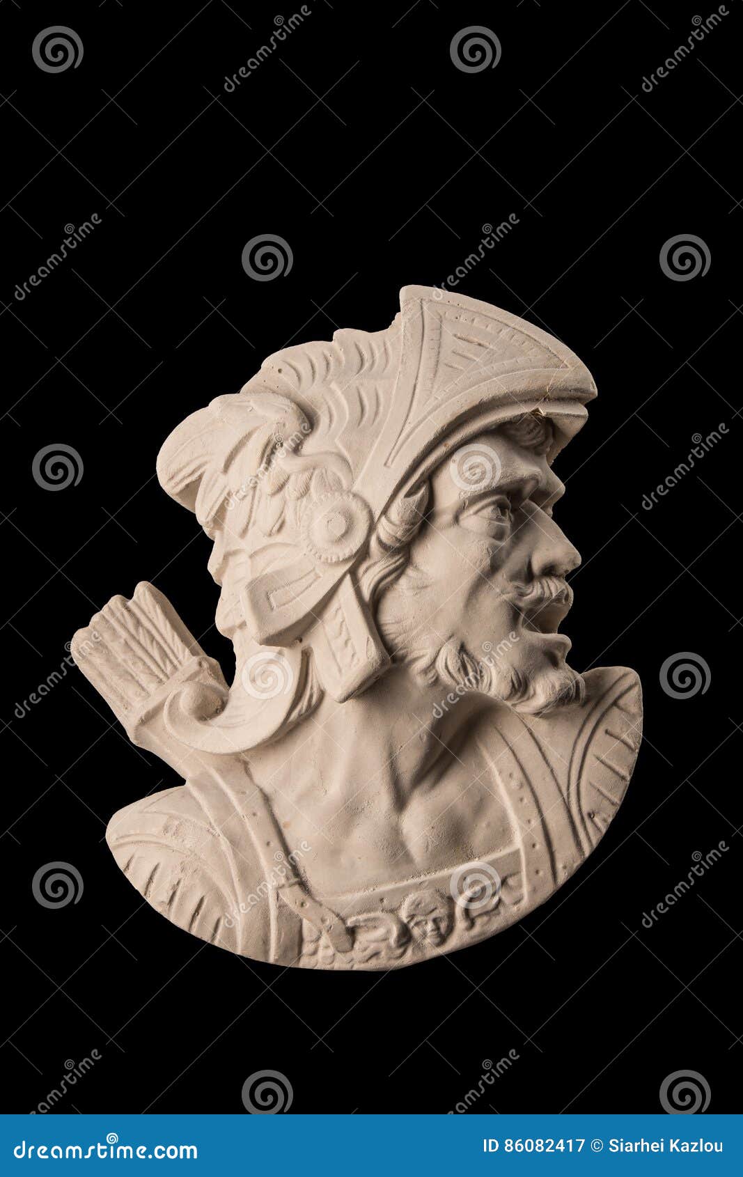 Plaster Sculpture, Roman Head with Helmet Stock Image - Image of ...