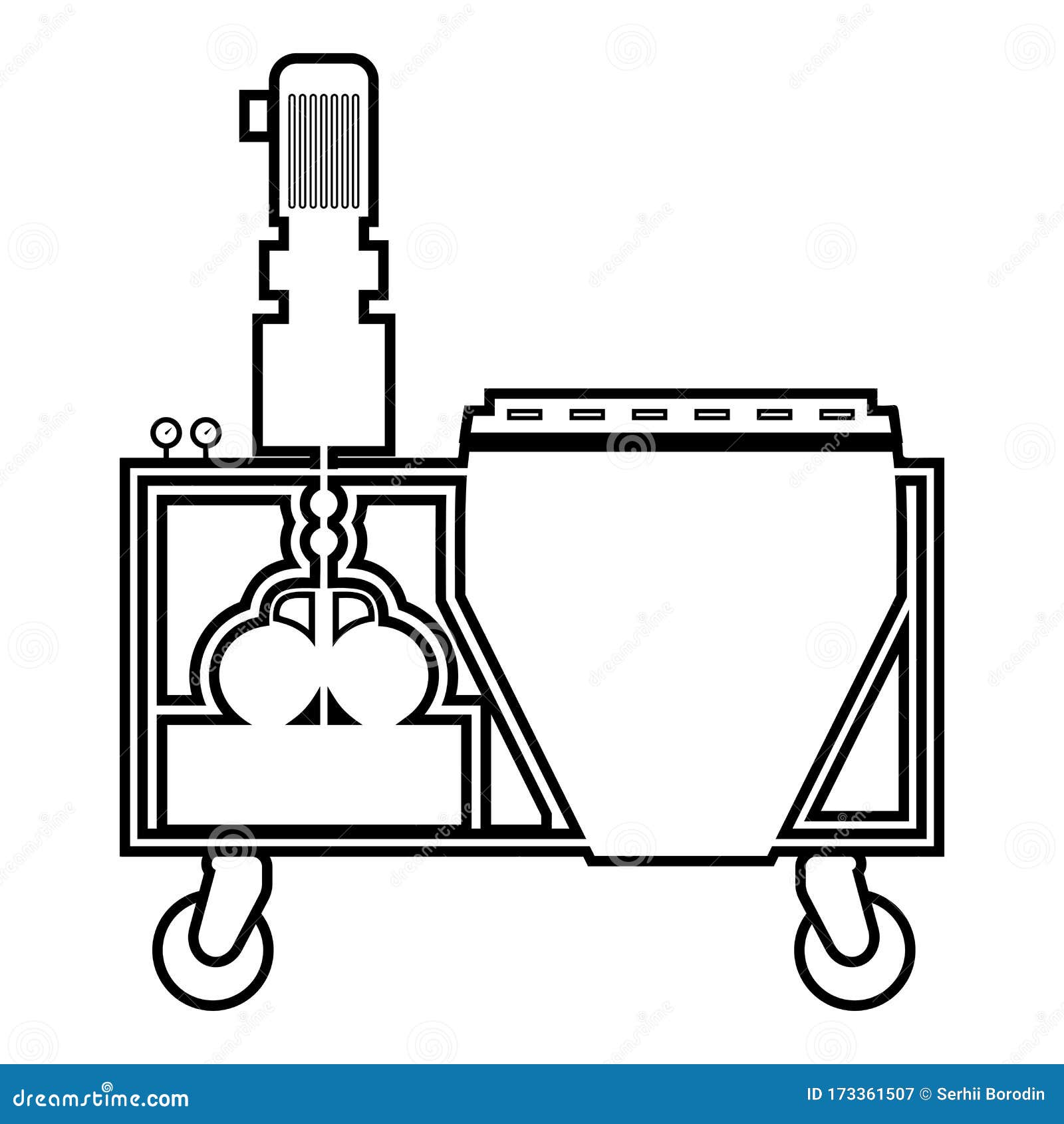 Plaster Station Wall Decoration Machine Solution Mixing Icon Black ...