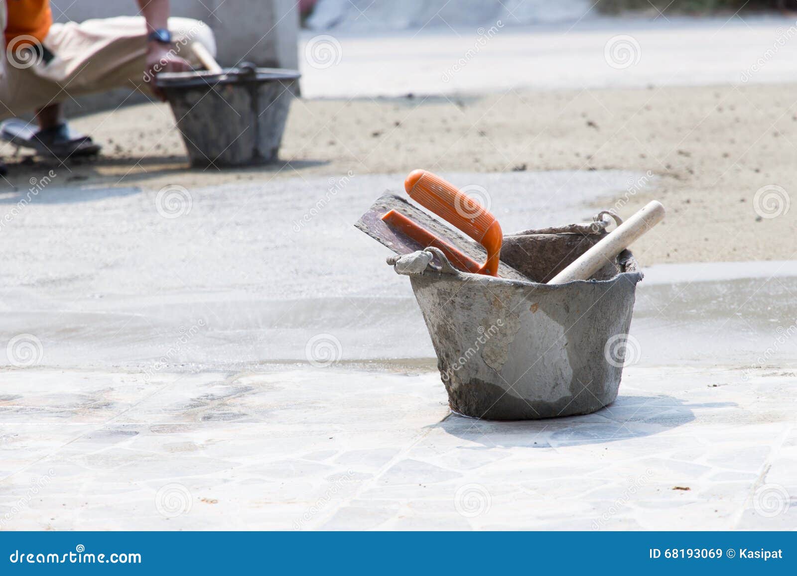 Plaster tool stock image. Image of home, gray, equipment - 68193069