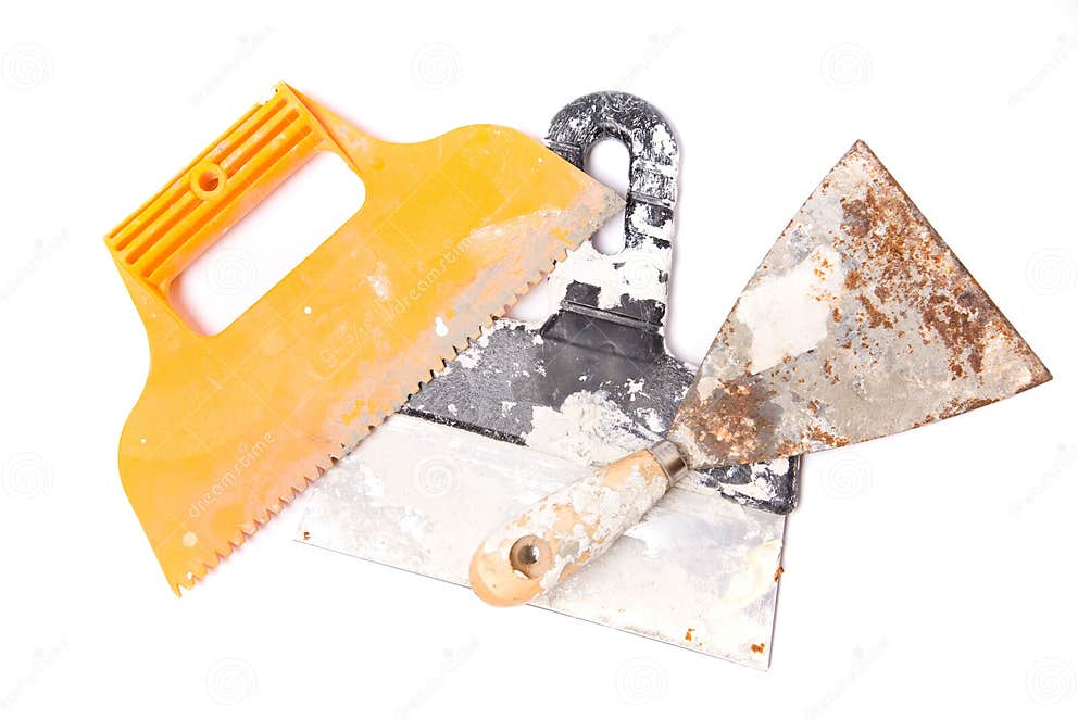 Plaster tools stock photo. Image of used, wall, tool, decorators - 5937686