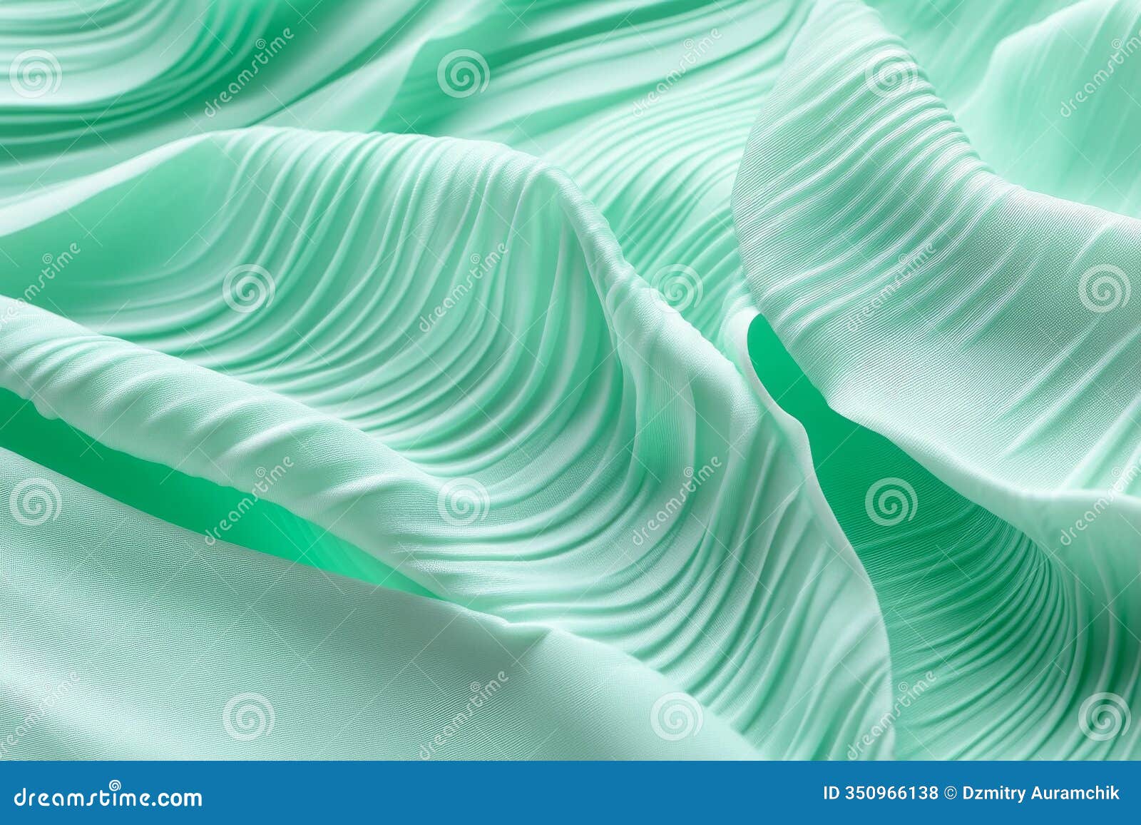 A Plaster Wall with a Green Gypsum Texture Panel, Displaying a Wavy ...