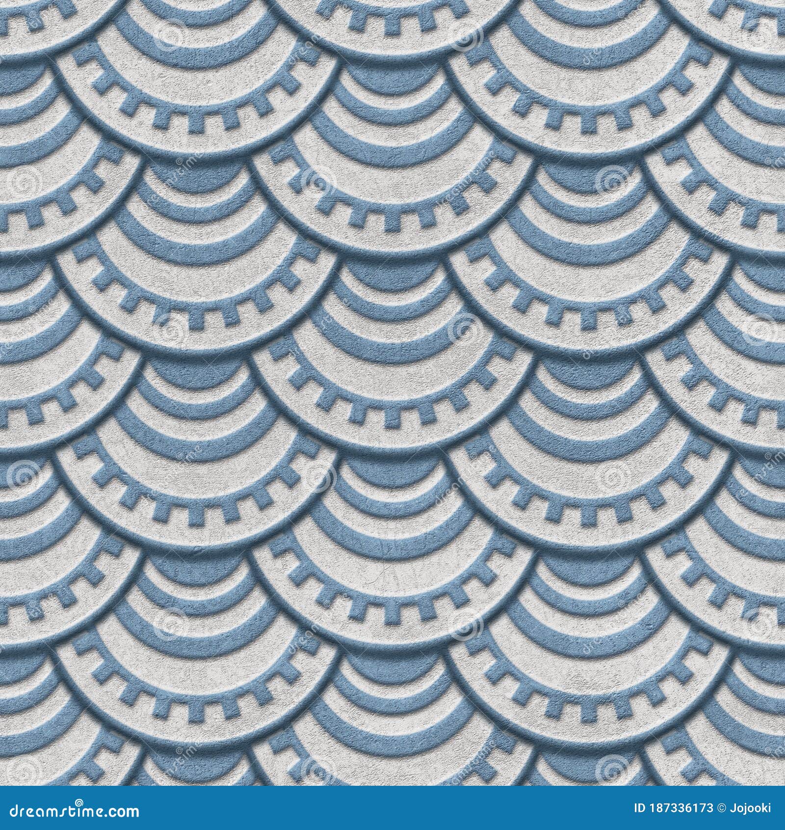 Plaster Wall with Scale Fish Pattern Seamless Texture, 3d Illustration ...