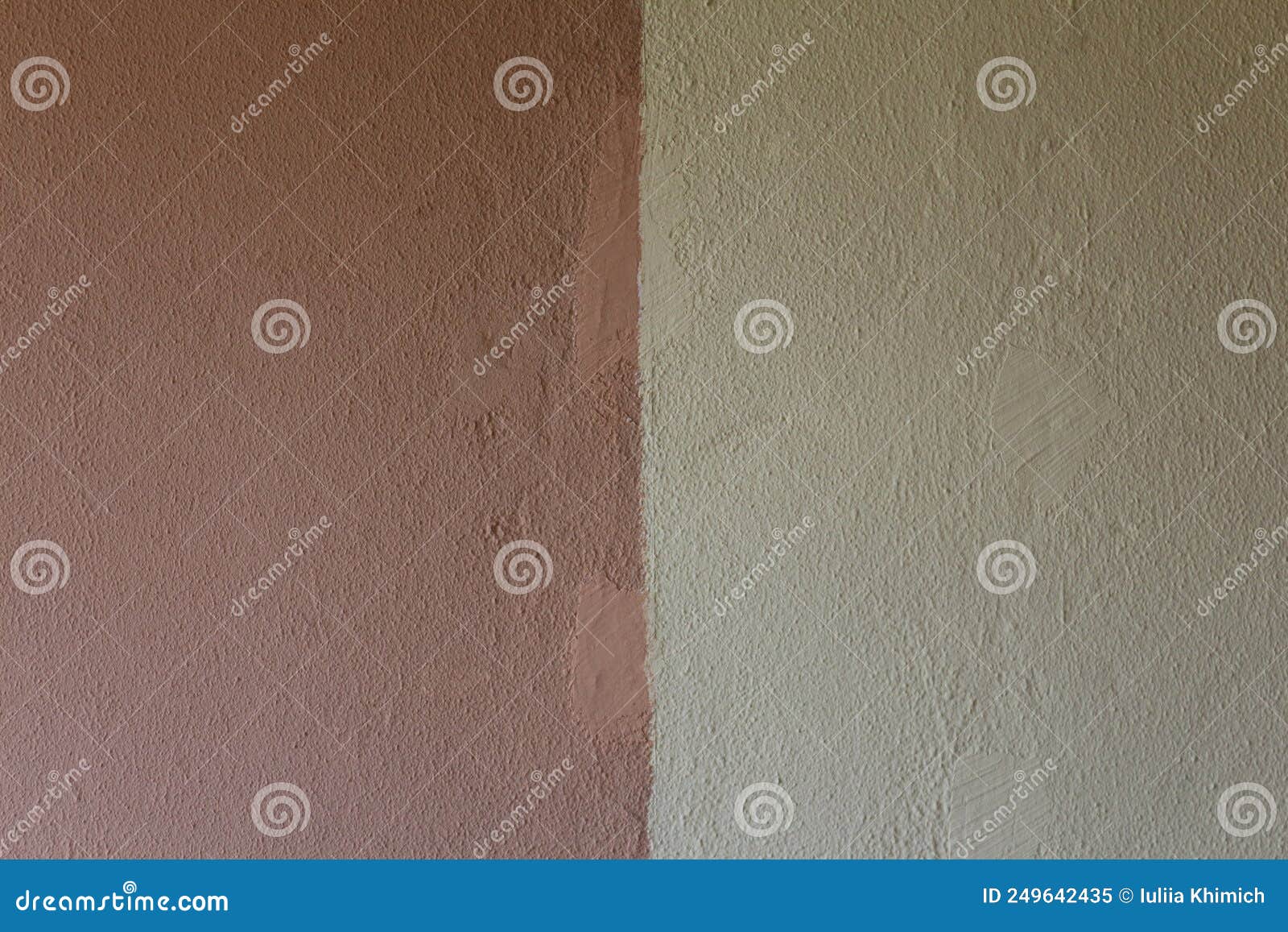 A Plaster Wall Texture Background. a Concrete Wall Painted in Two ...