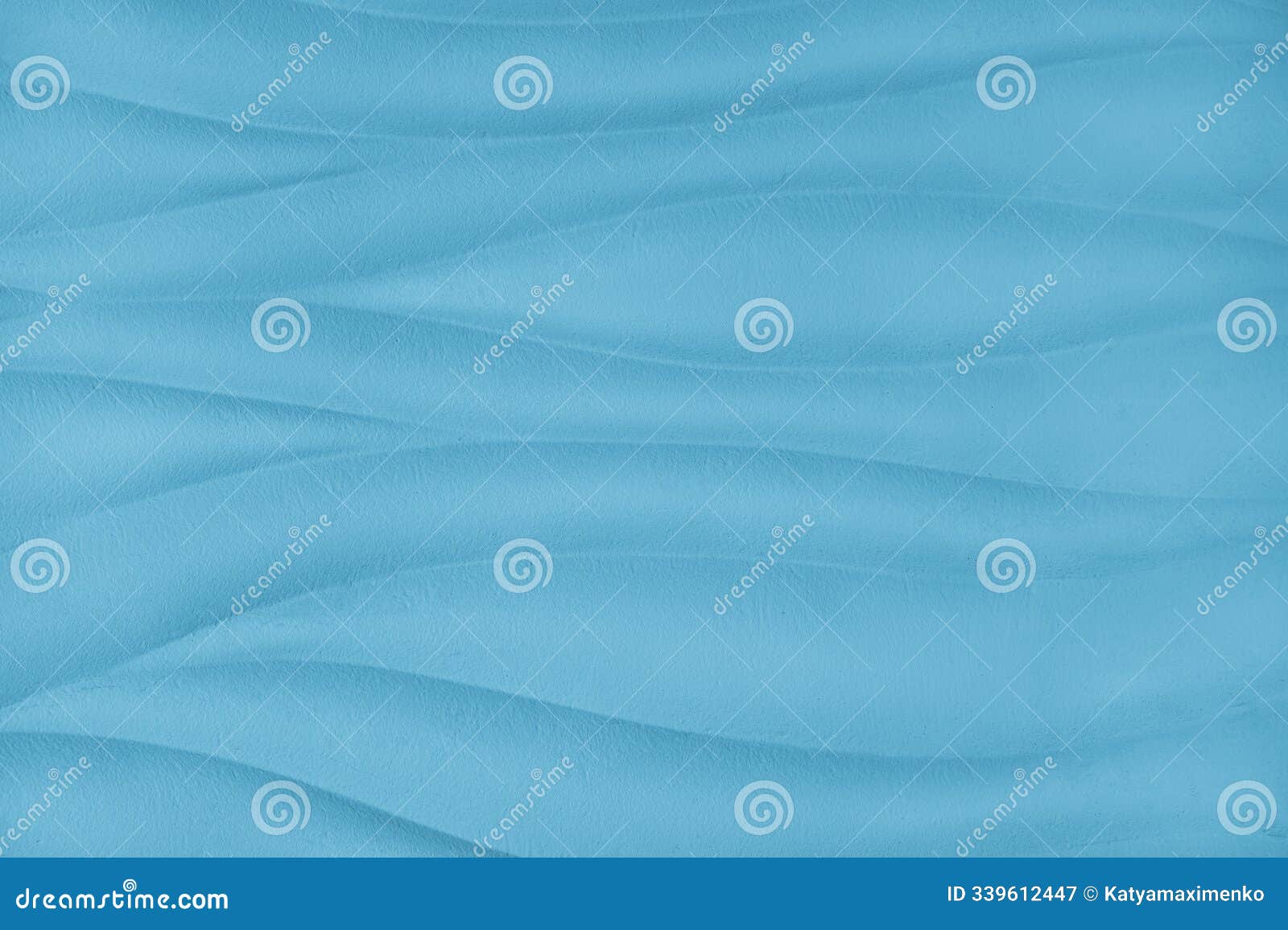 Plaster Wall With Volumetric Relief Surface Wavy Form Pattern, Blue ...