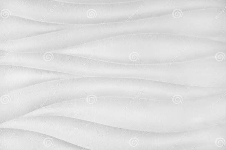 Plaster Wall with Volumetric Relief Surface Wavy Form Pattern, White ...