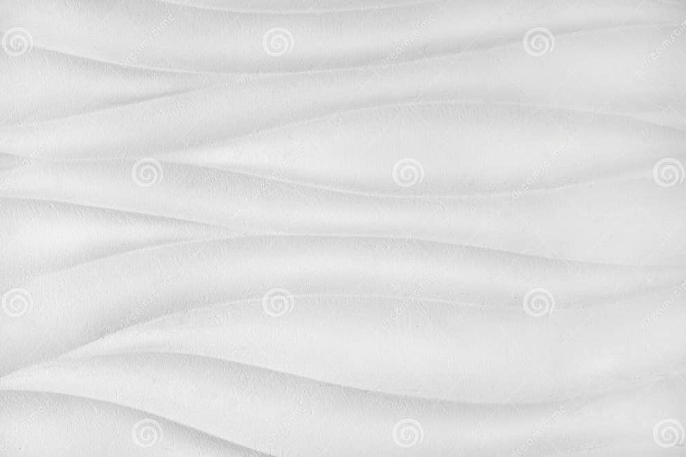Plaster Wall with Volumetric Relief Surface Wavy Form Pattern, White ...