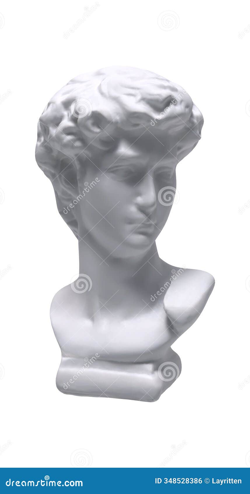 Plaster White Statue of the Head of David. David Sculpture. Realistic ...