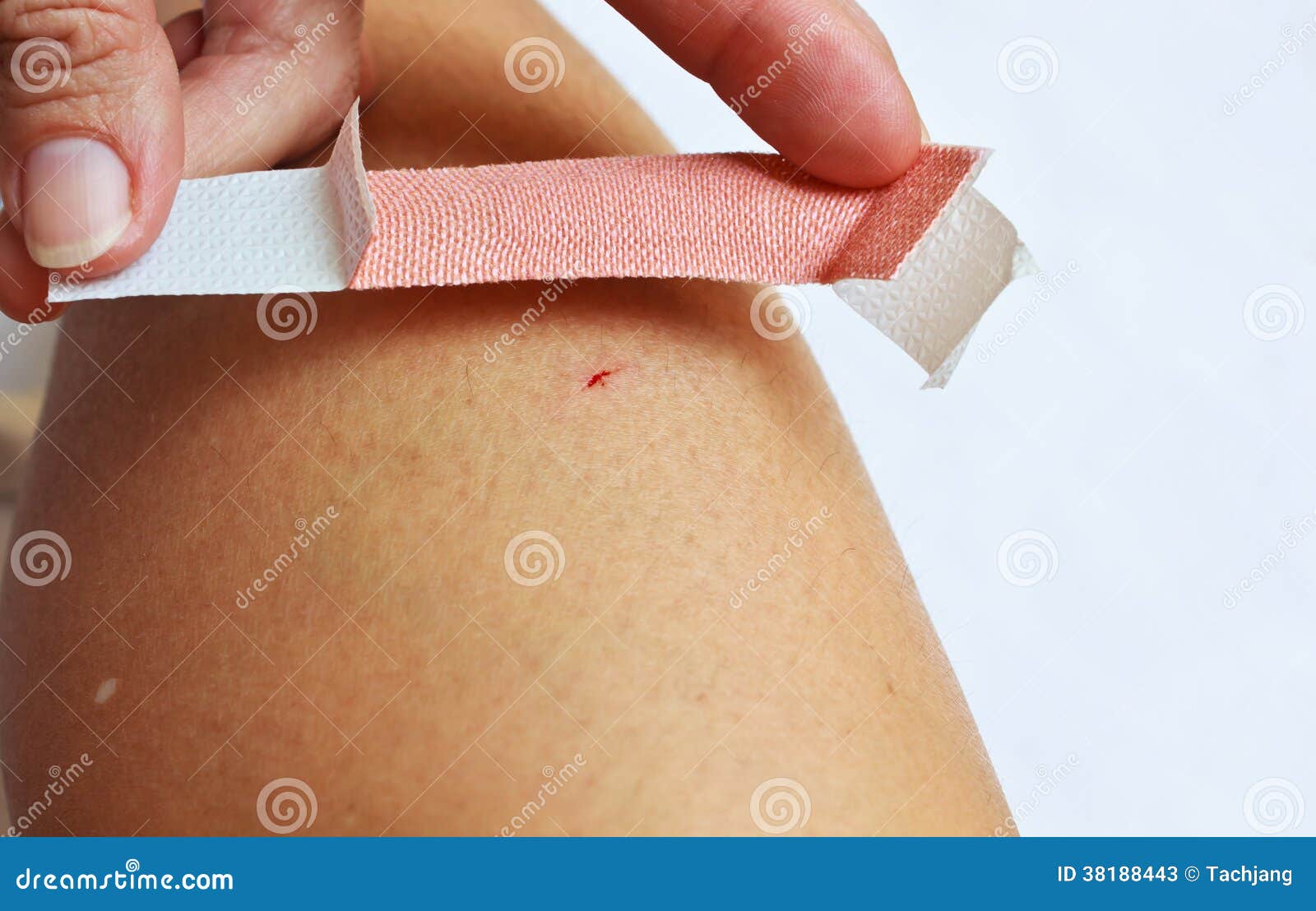 Plaster with Wound Had Blood. Stock Image - Image of bandage, skin ...