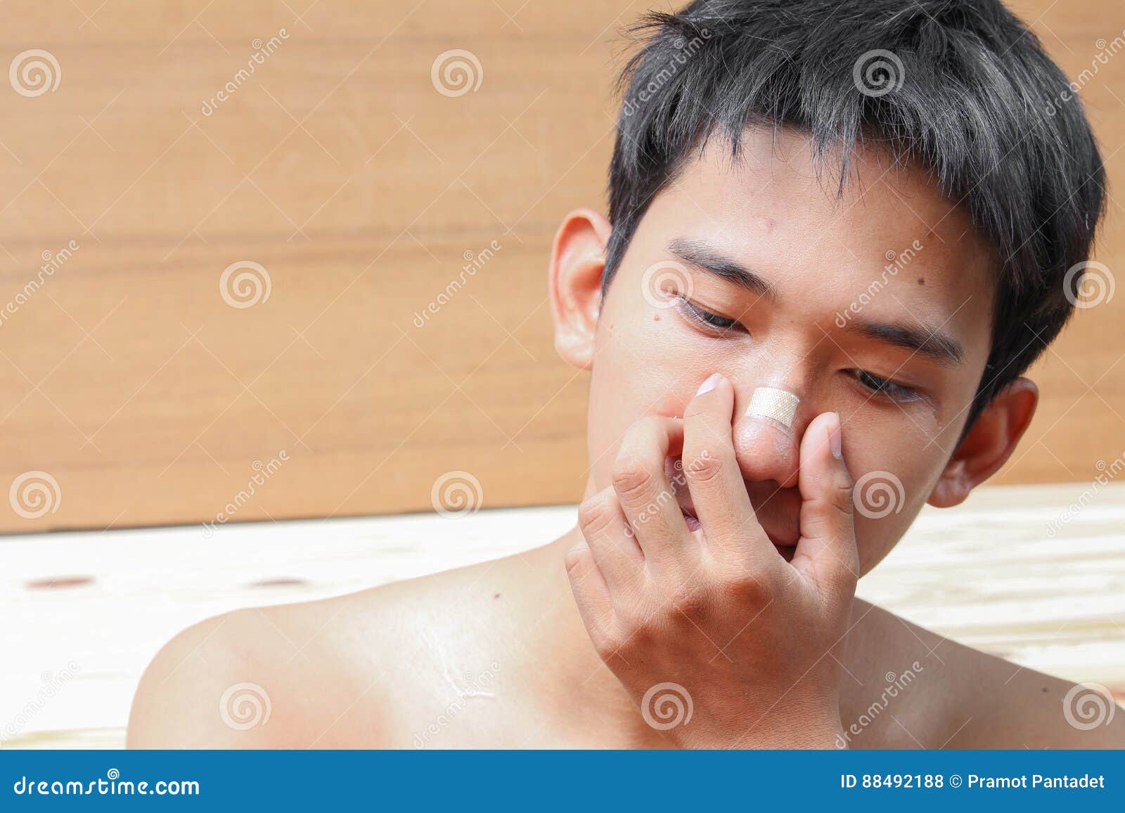 Plaster on Young Man Injury Wound Nose Stock Photo - Image of fracture ...
