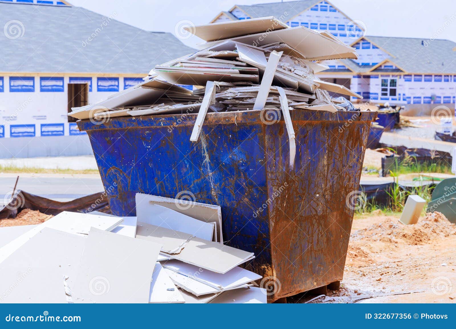 Plasterboard Drywall Chunks Remains Were into a Container for ...