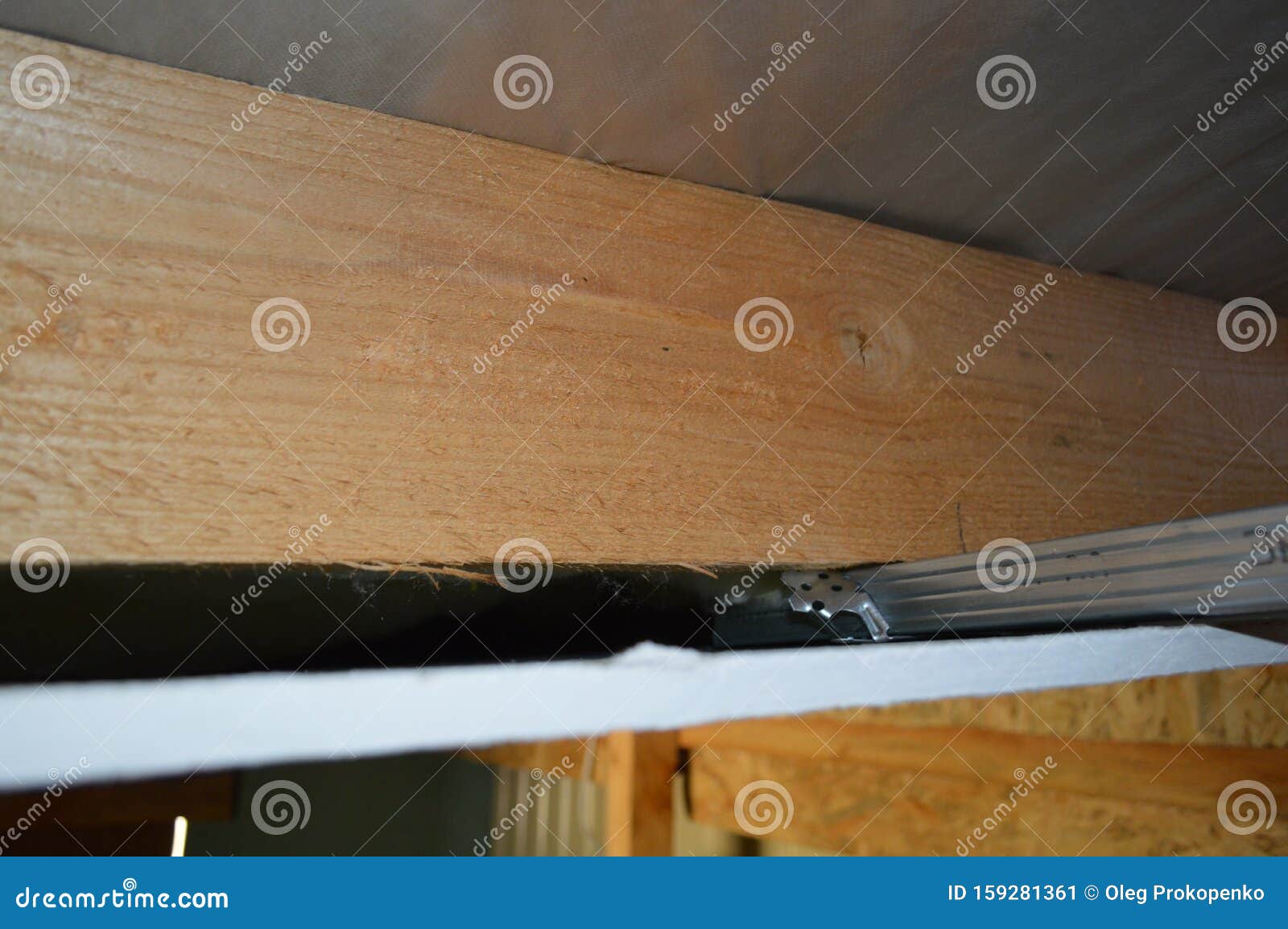 Plasterboard Installation on the Ceiling and Wall Stock Image - Image ...