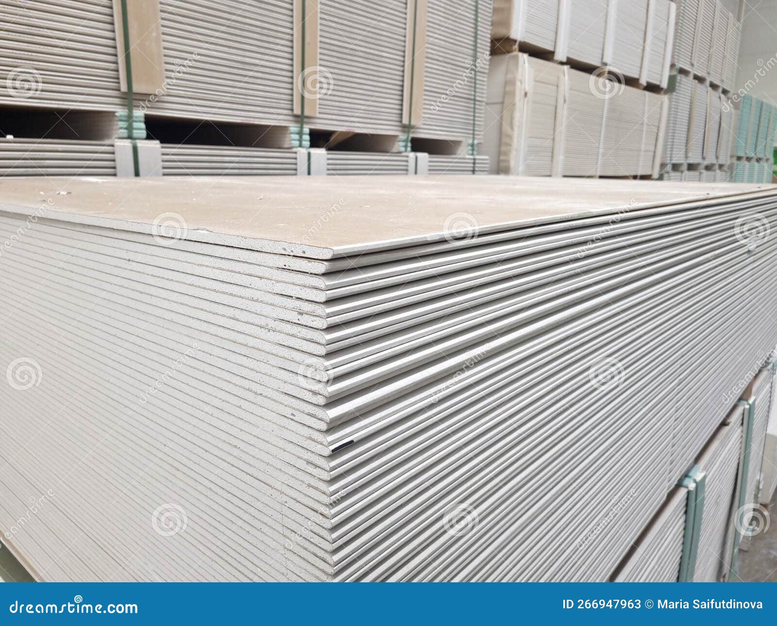 Plasterboard Sheets Stacked in a Hardware Store. Building Material ...