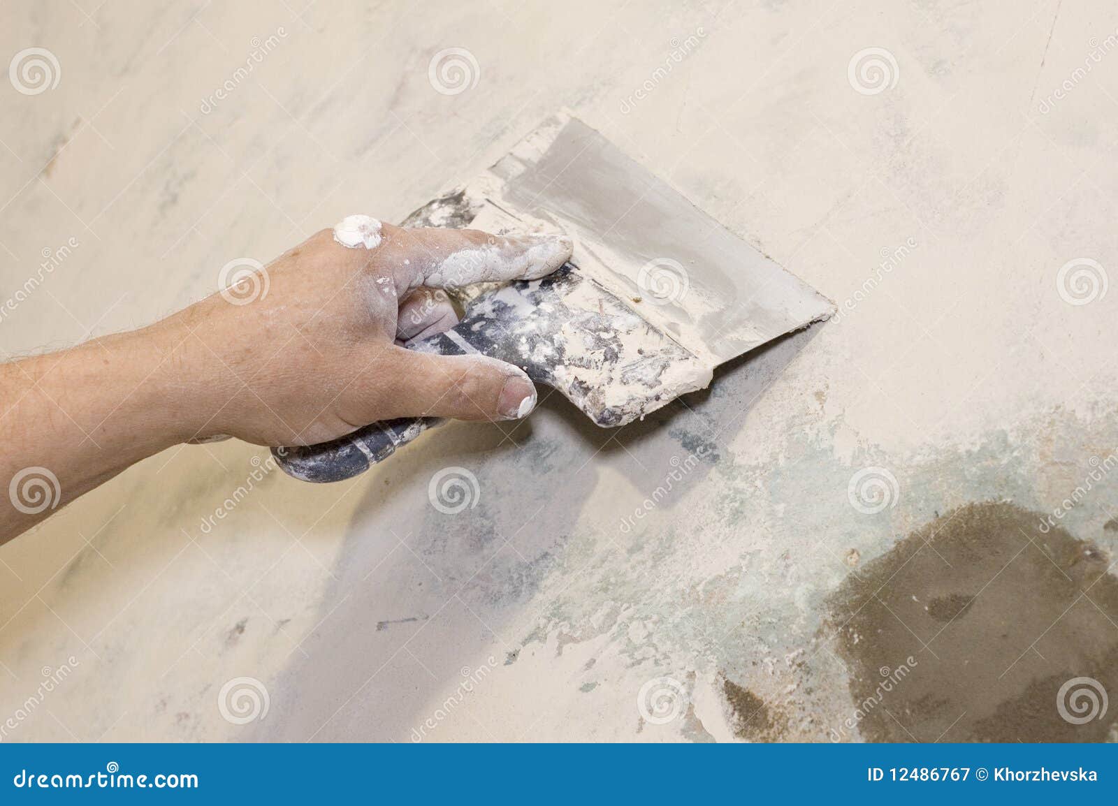 Plasterer stock image. Image of hand, object, pore, ceiling - 12486767