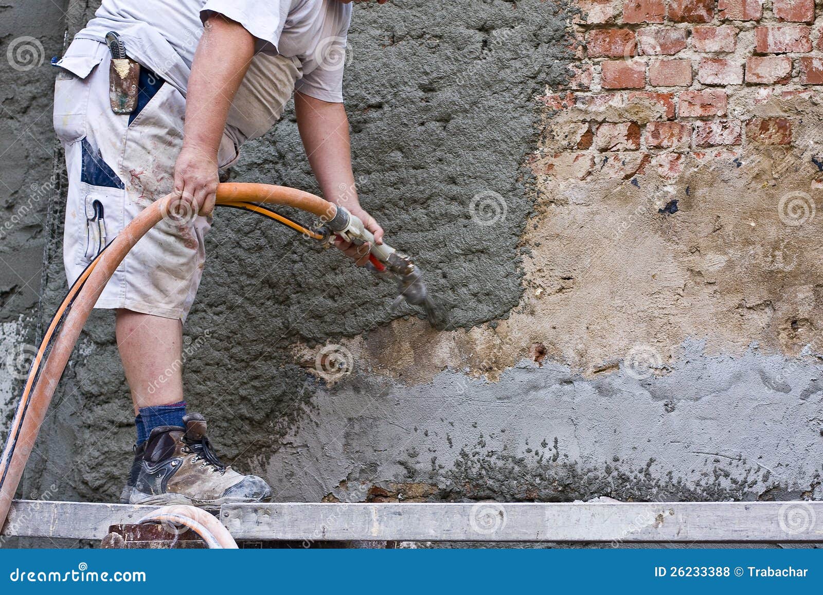 Plasterer stock photo. Image of house, plastering, gray - 26233388