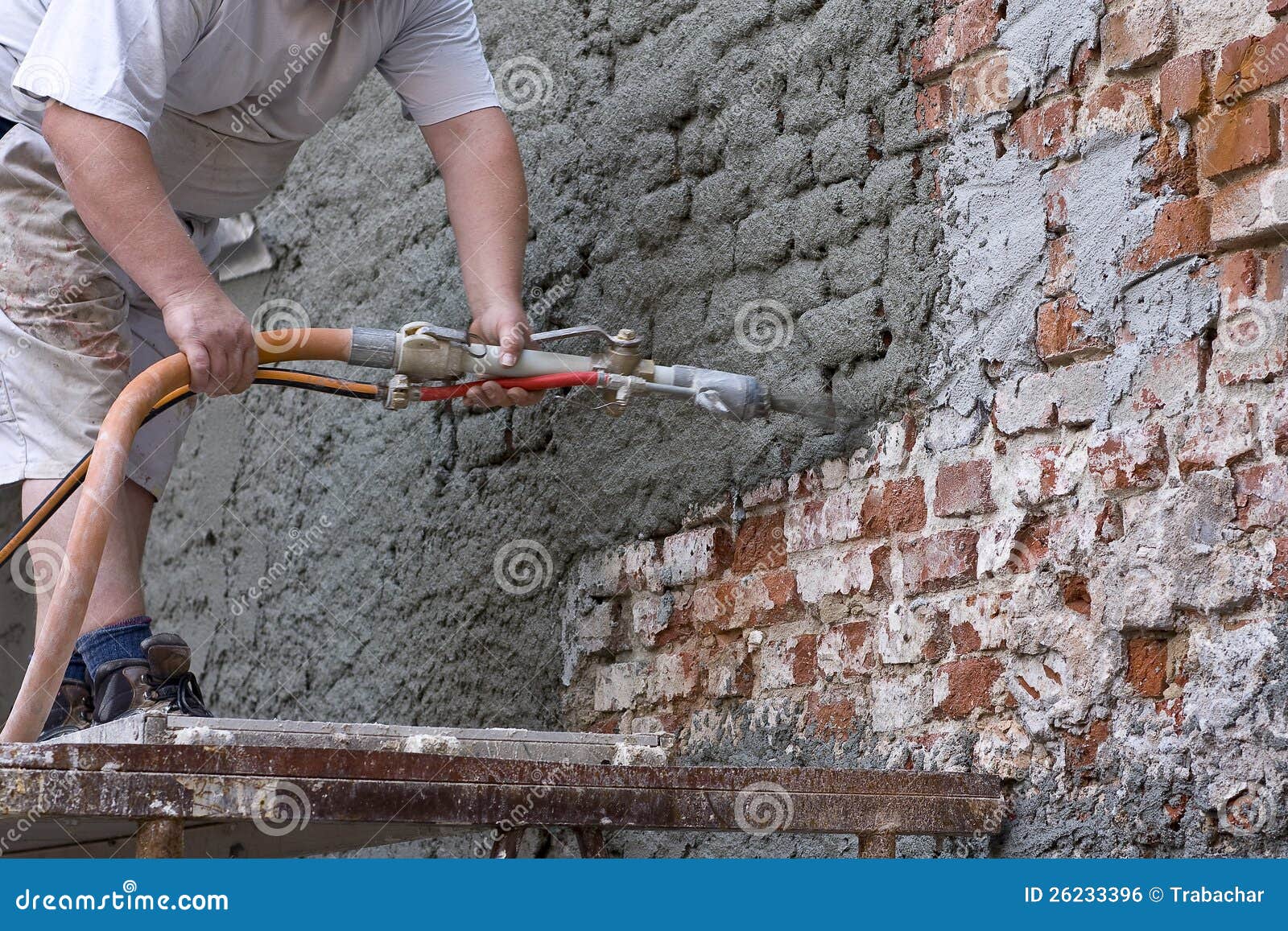 Plasterer stock photo. Image of plastering, site, facade - 26233396