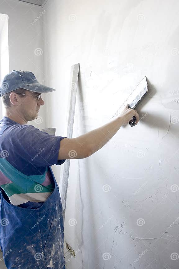 Plasterer stock photo. Image of builder, building, spatula - 8392498