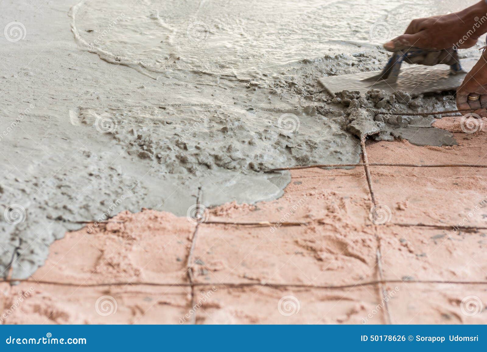 Plasterer Concrete Cement Floor Stock Photo - Image of lute, concrete ...