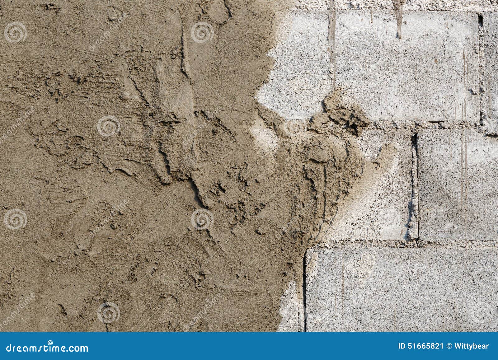 Plasterer Concrete on Wall of House Construction Stock Image - Image of ...