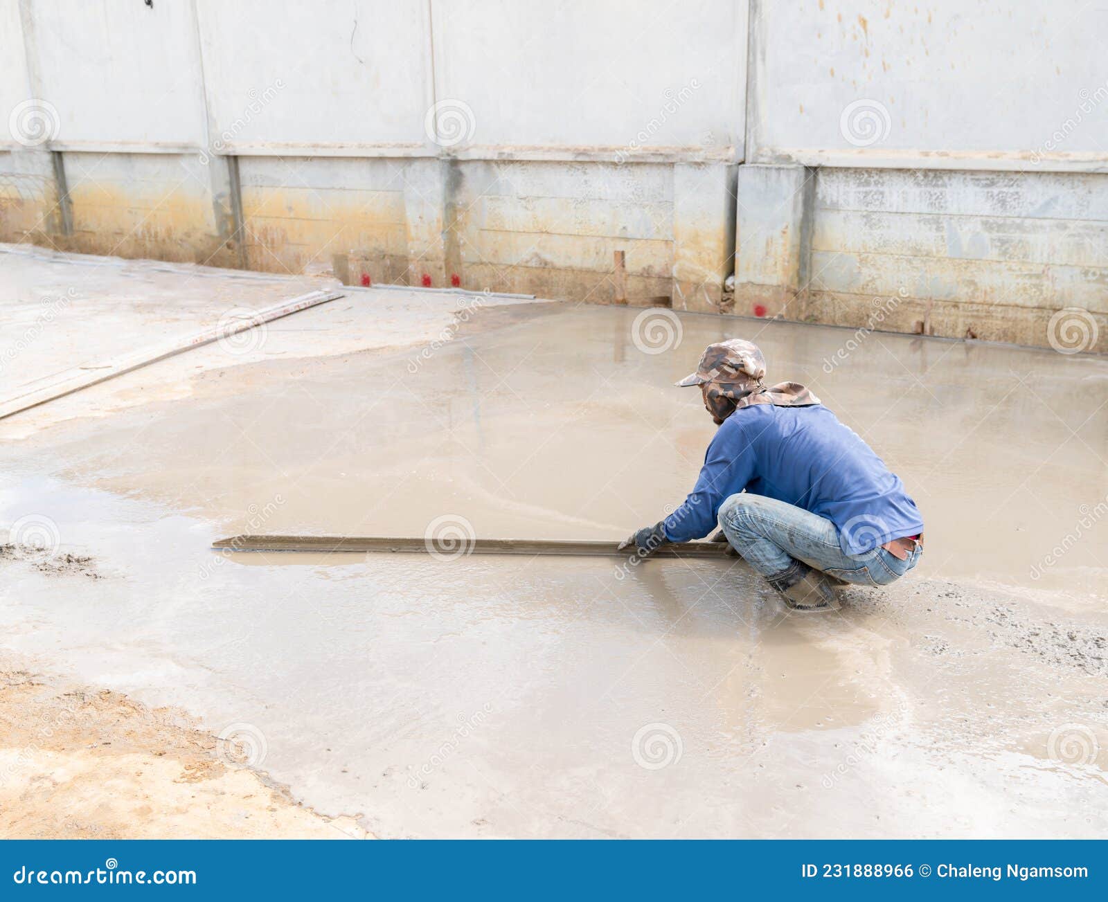 Worker Plastering House Walls, Finishing Walls. Wall Screeding ...
