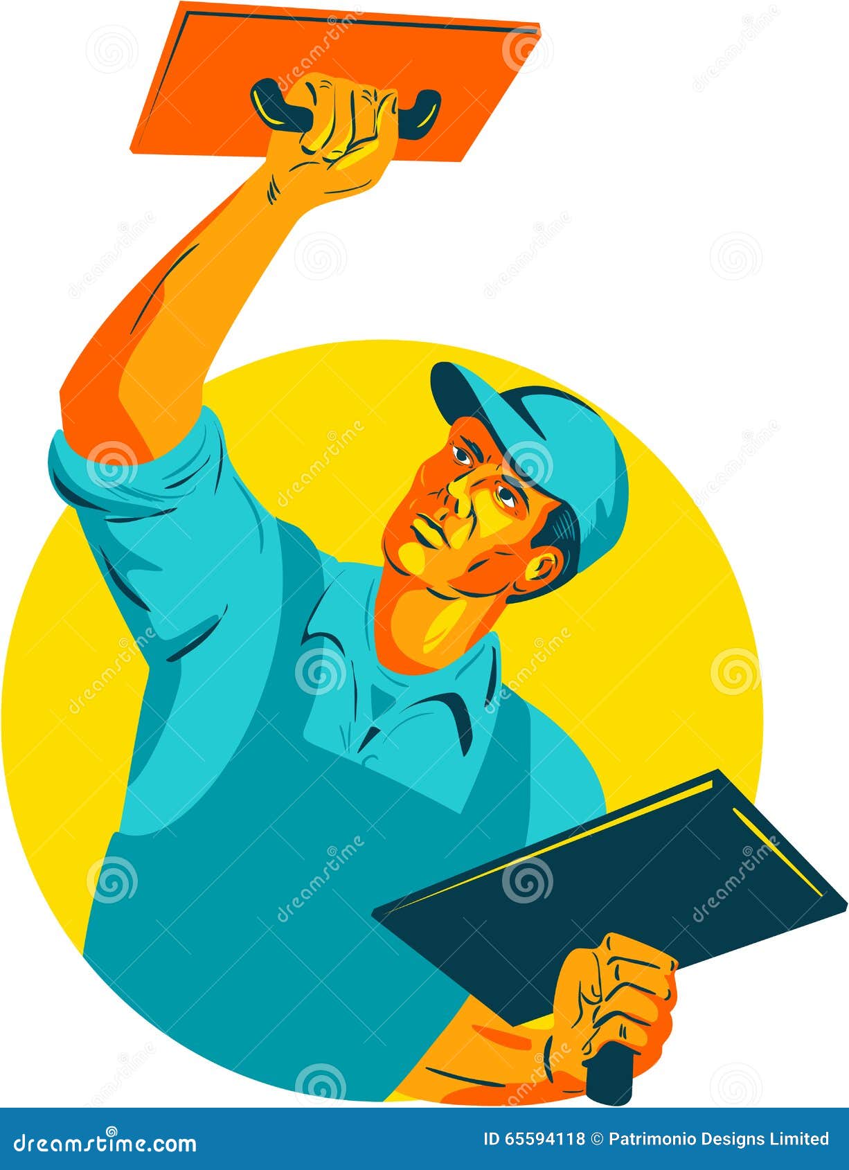 Plasterer Tradesman Worker Trowel Stock Photo | CartoonDealer.com #19894818