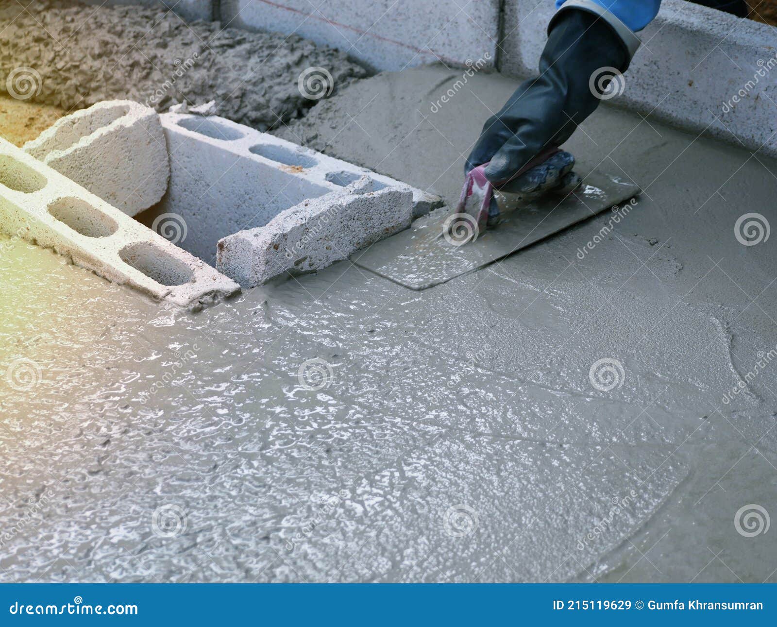 The Plasterer is Smoothing the Plaster Stock Image - Image of blast ...