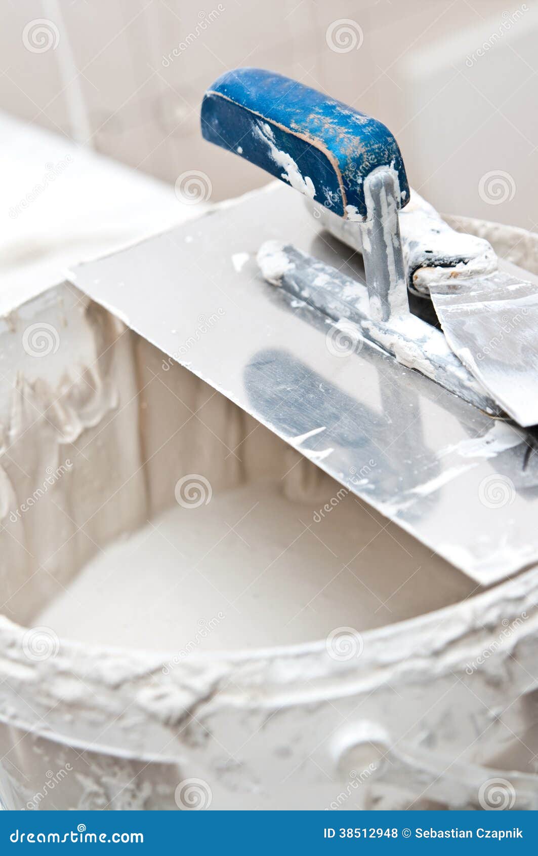 Plasterer tools details stock photo. Image of working - 38512948