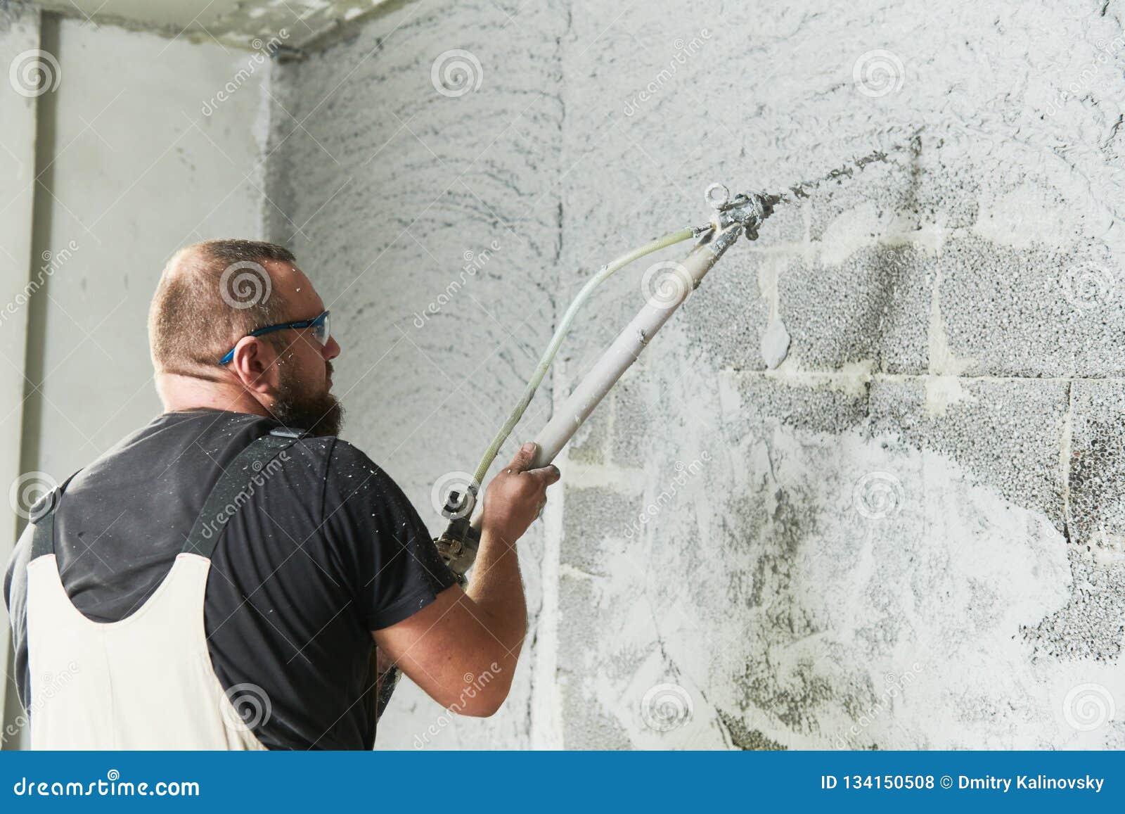 Plasterer Using Trowel To Plastering Wall Near Window Royalty-Free ...