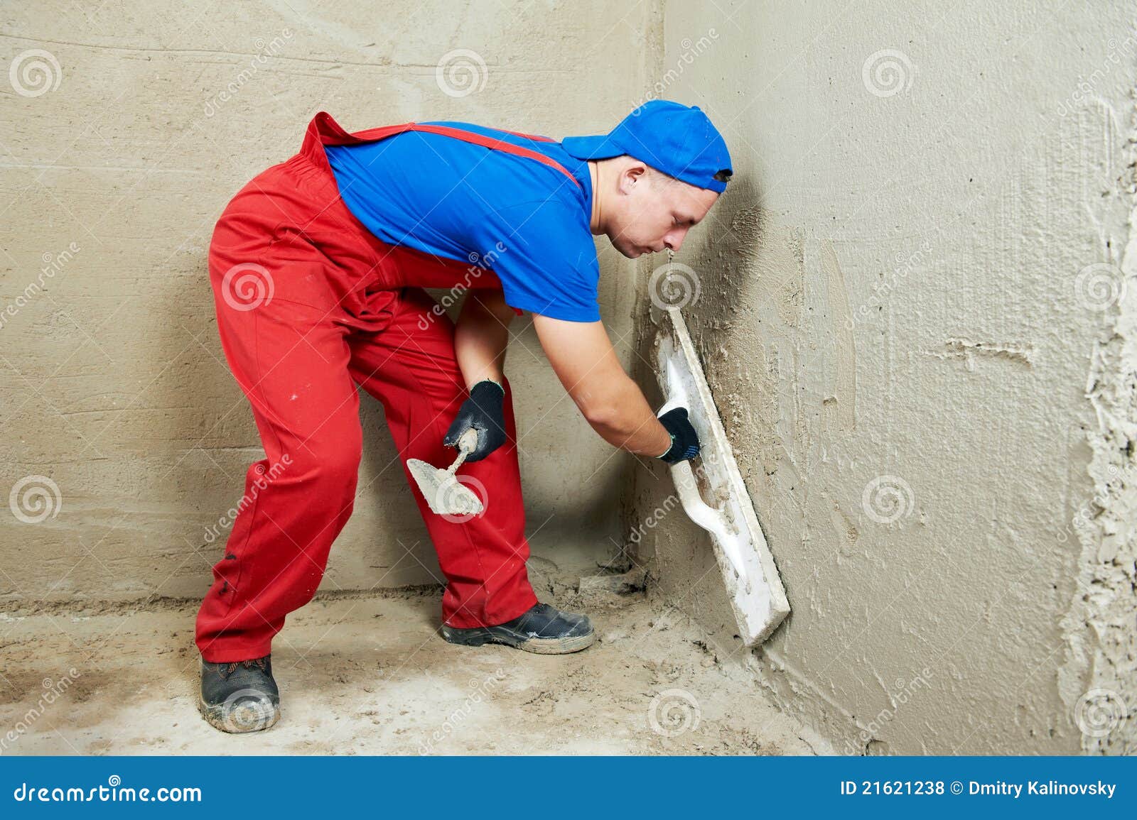 Plasterer at work stock photo. Image of developmant, plaster - 21621238