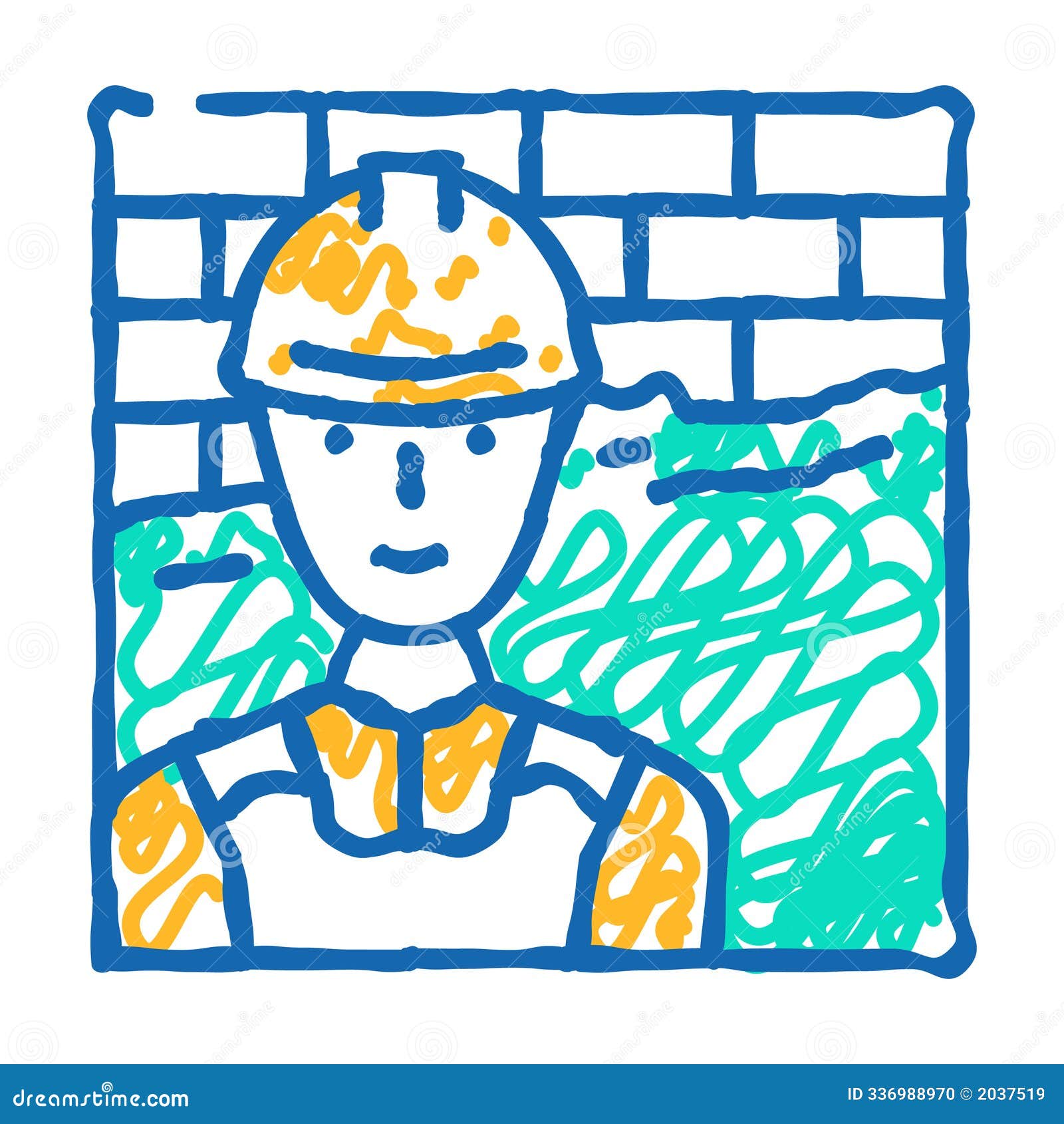 Plasterer Worker Tradesman Plastering Retro Cartoon Vector ...