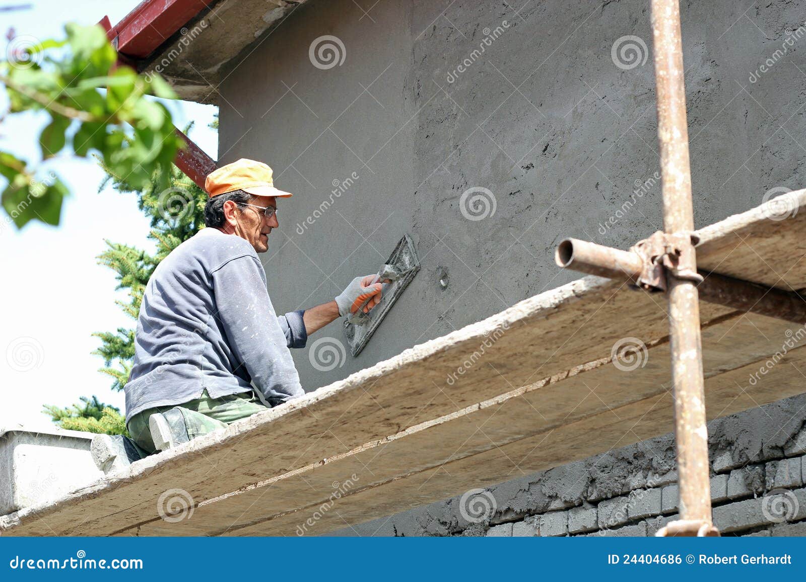 Plasterer Working stock photo. Image of laborer, height - 24404686