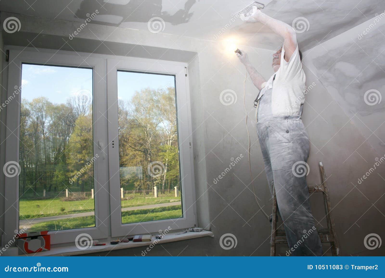 Plastering stock image. Image of indoors, home, ceiling - 10511083