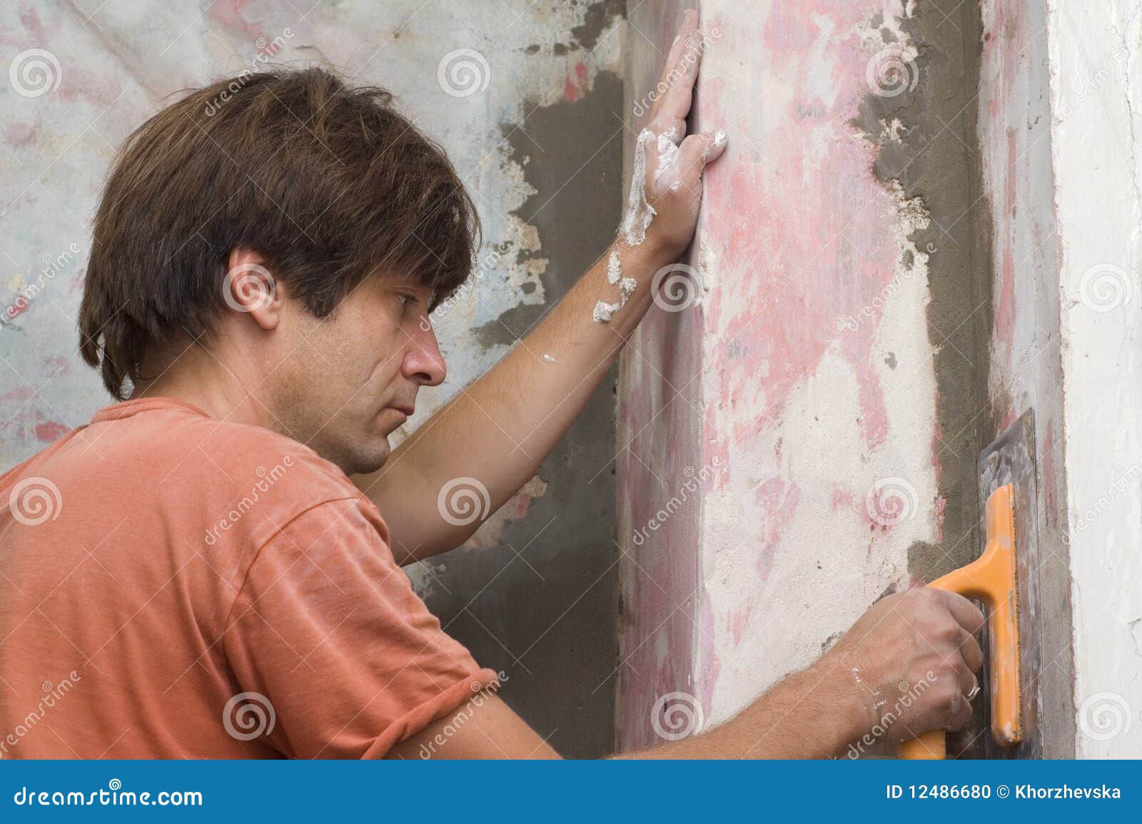 Plastering stock photo. Image of intdoor, home, craft - 12486680