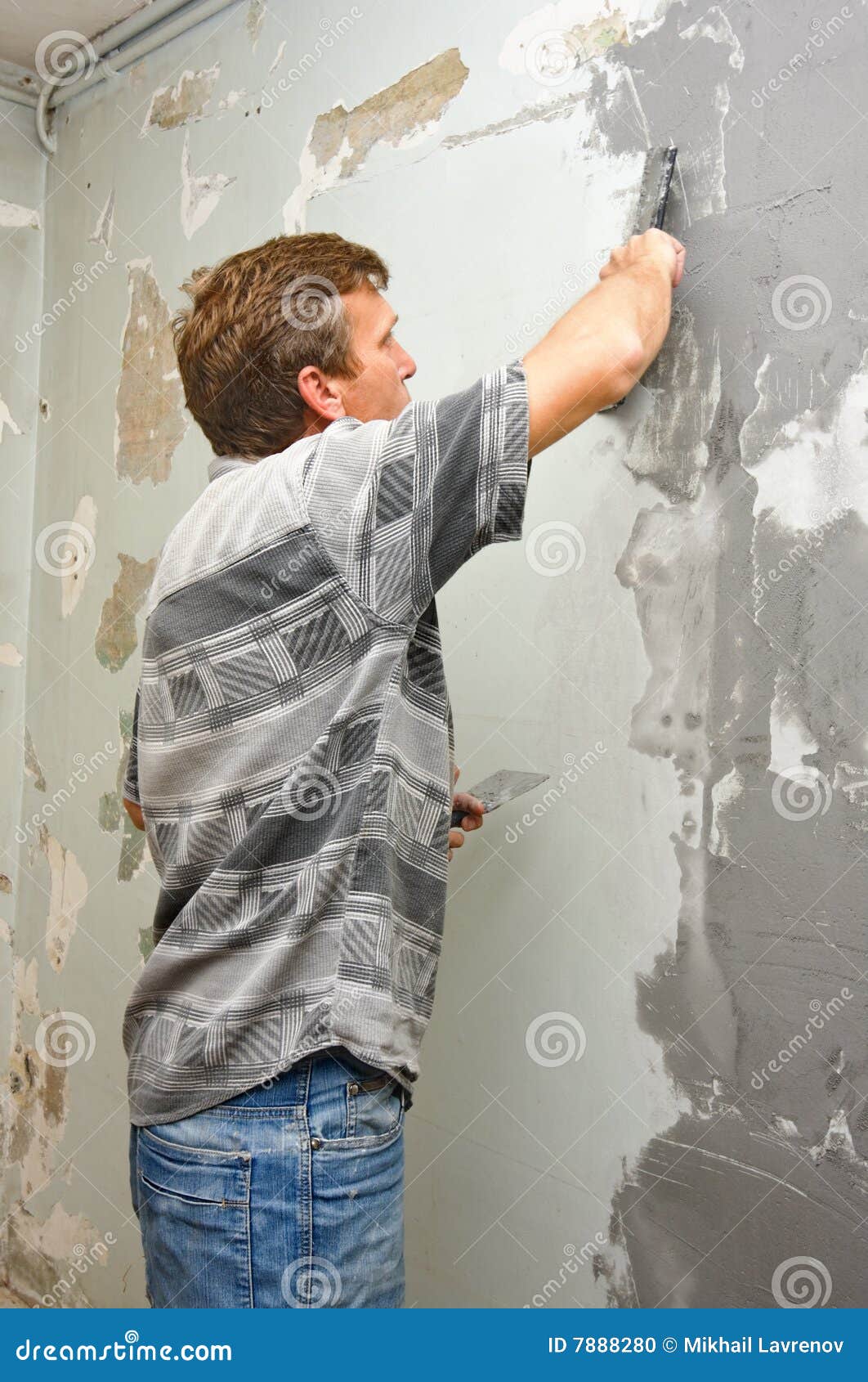 Plastering stock photo. Image of male, plasterer, repair - 7888280