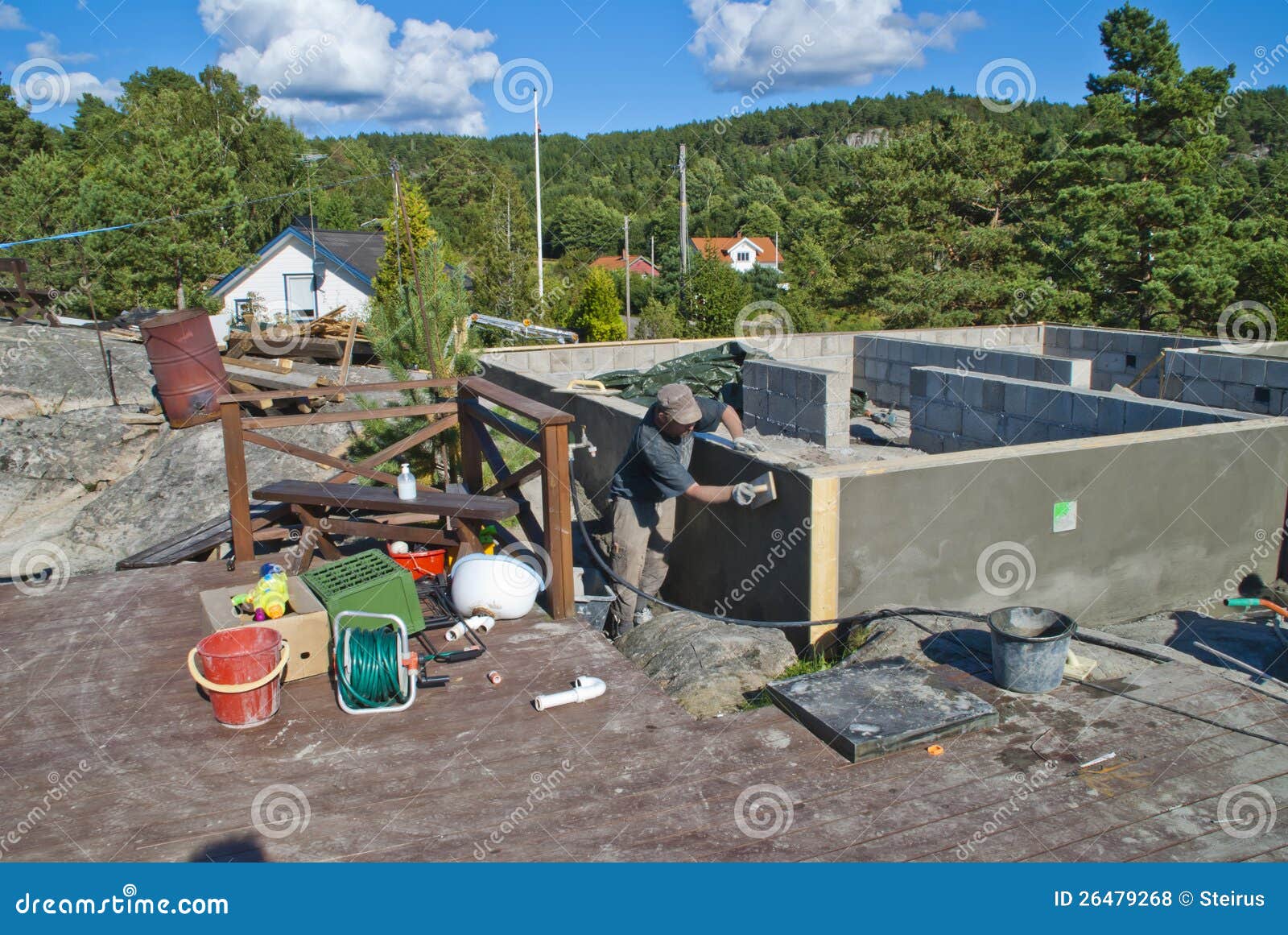 Plastering foundation stock photo. Image of build, gravel - 26479268