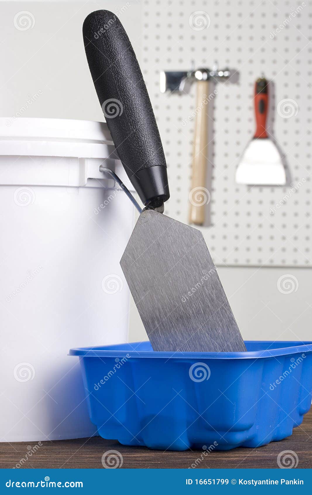 Plastering pallet stock image. Image of trowel, renovation - 16651799