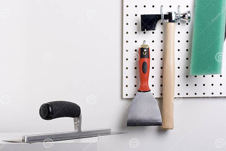 Plastering tools stock image. Image of construction, pegboard - 16017011