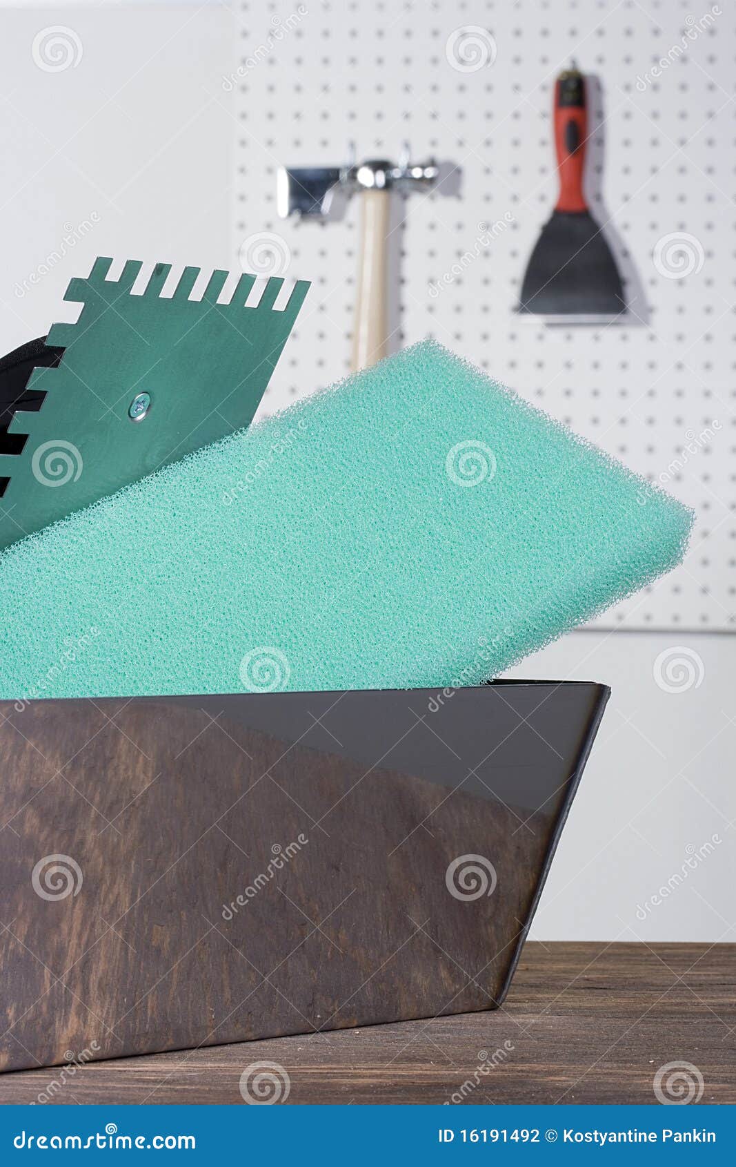 Plastering tools stock photo. Image of plastering, white - 16191492