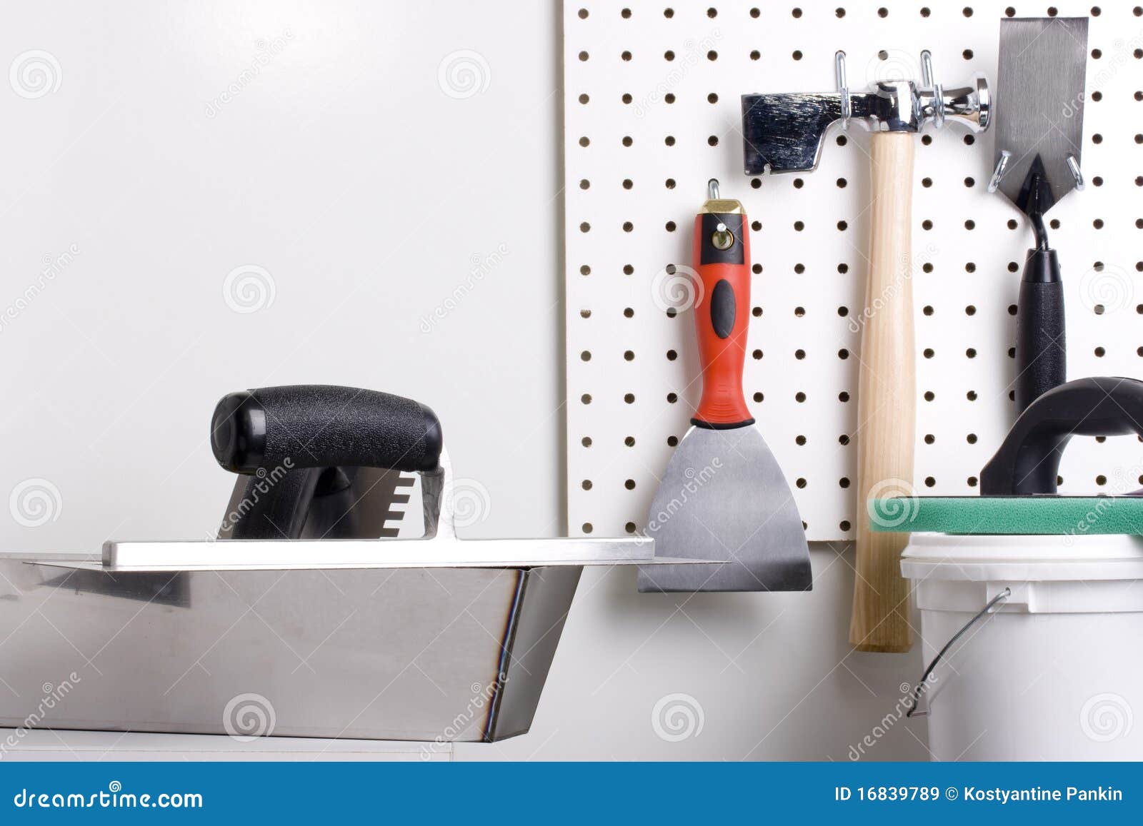 Plastering tools stock image. Image of bucket, remodeling - 16839789