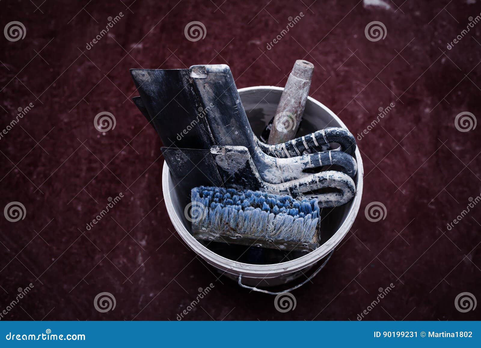 Plastering tools stock image. Image of wall, trowel, worker - 90199231