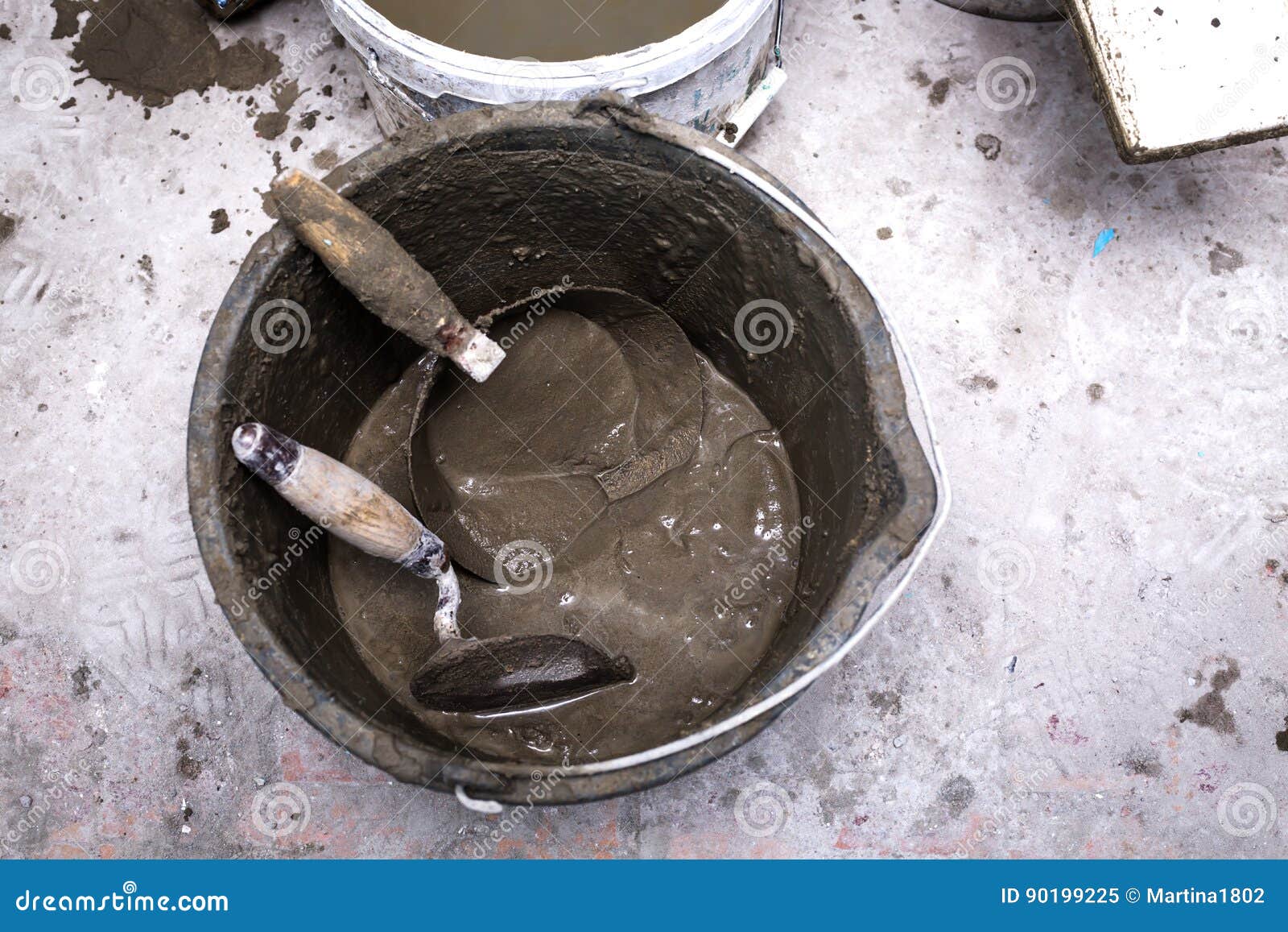 Plastering tools stock image. Image of background, concrete - 90199225
