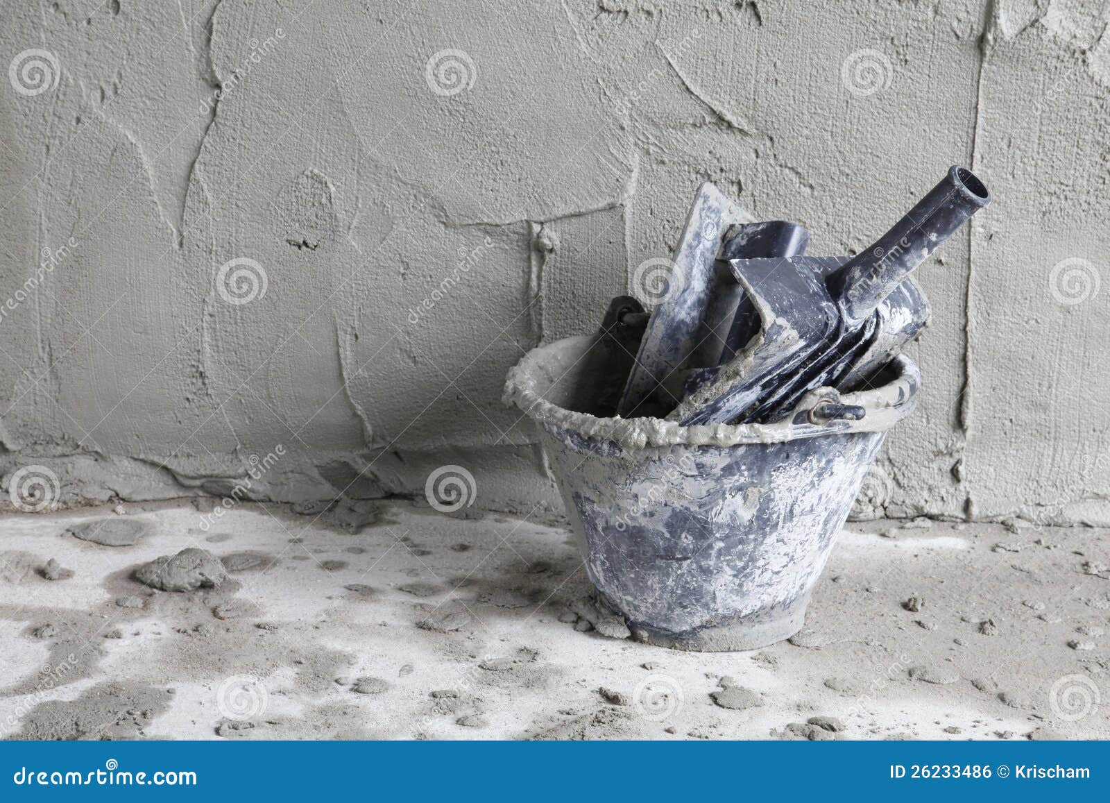 Plastering wall stock photo. Image of stained, tools - 26233486