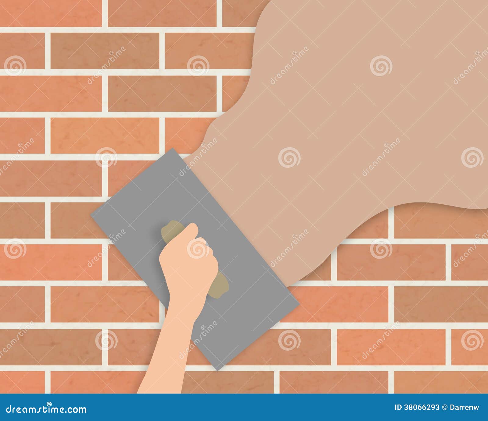 Plastering wall stock illustration. Illustration of illustrated - 38066293