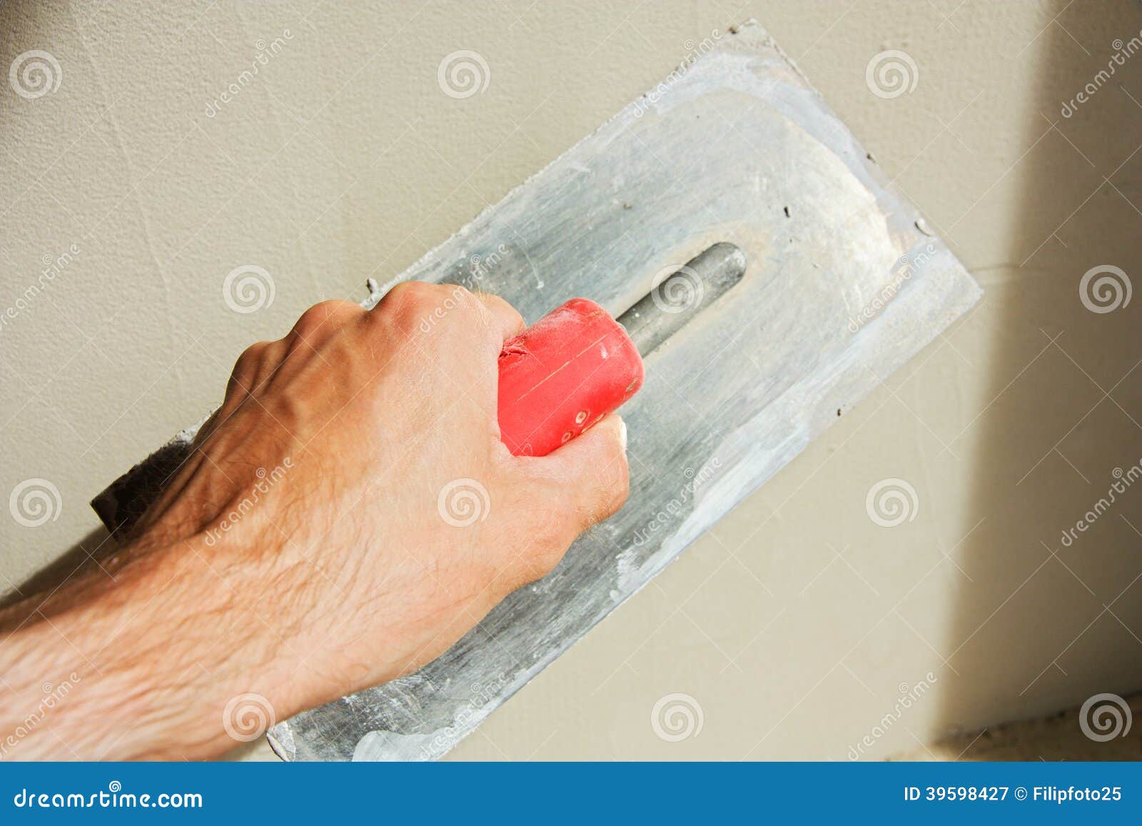 Plastering a wall stock image. Image of parget, cement - 39598427