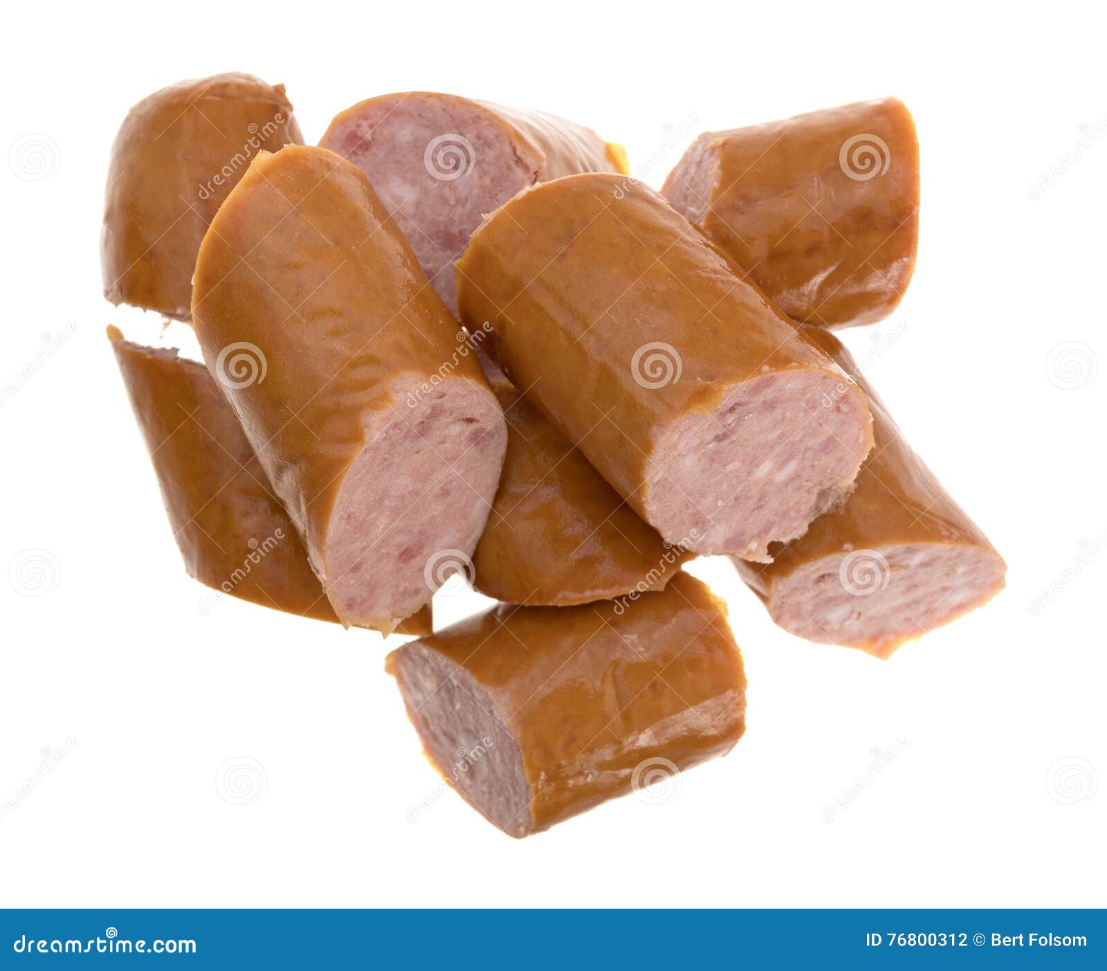 Plasterki Polski Kielbasa Na Białym Tle Zdjęcie Stock - Obraz złożonej ...