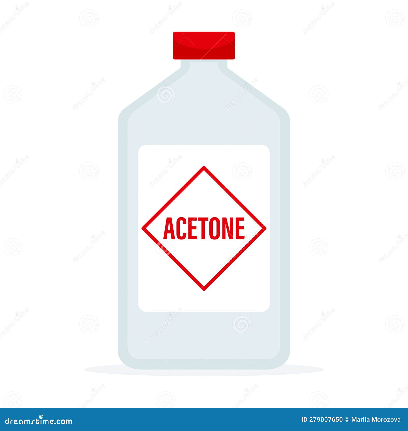 Plastic Acetone Bottle Isolated on White Background Vector Illustration ...